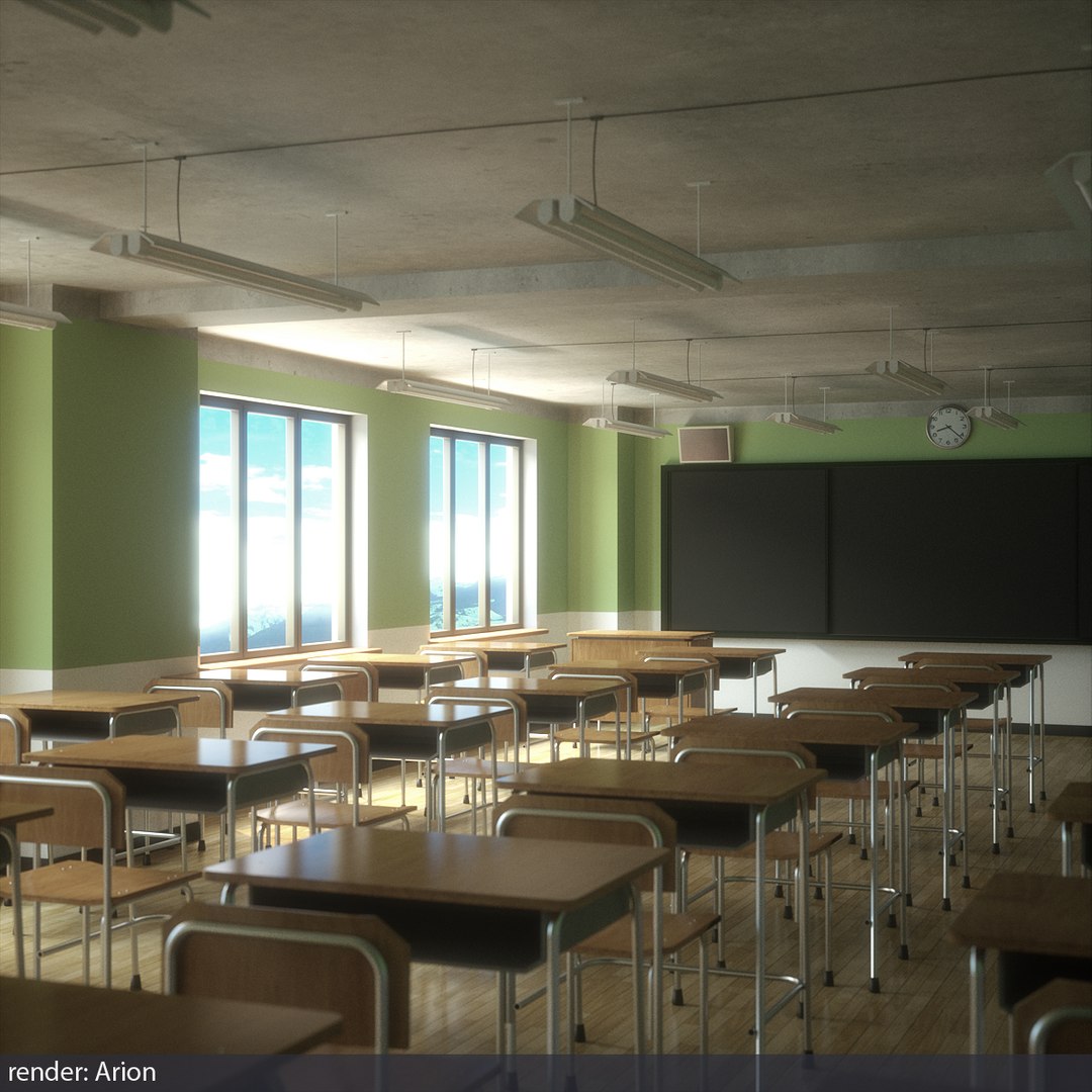 Classroom Interior Rendering Lwo