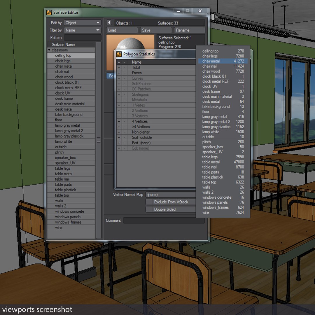Classroom Interior Rendering Lwo