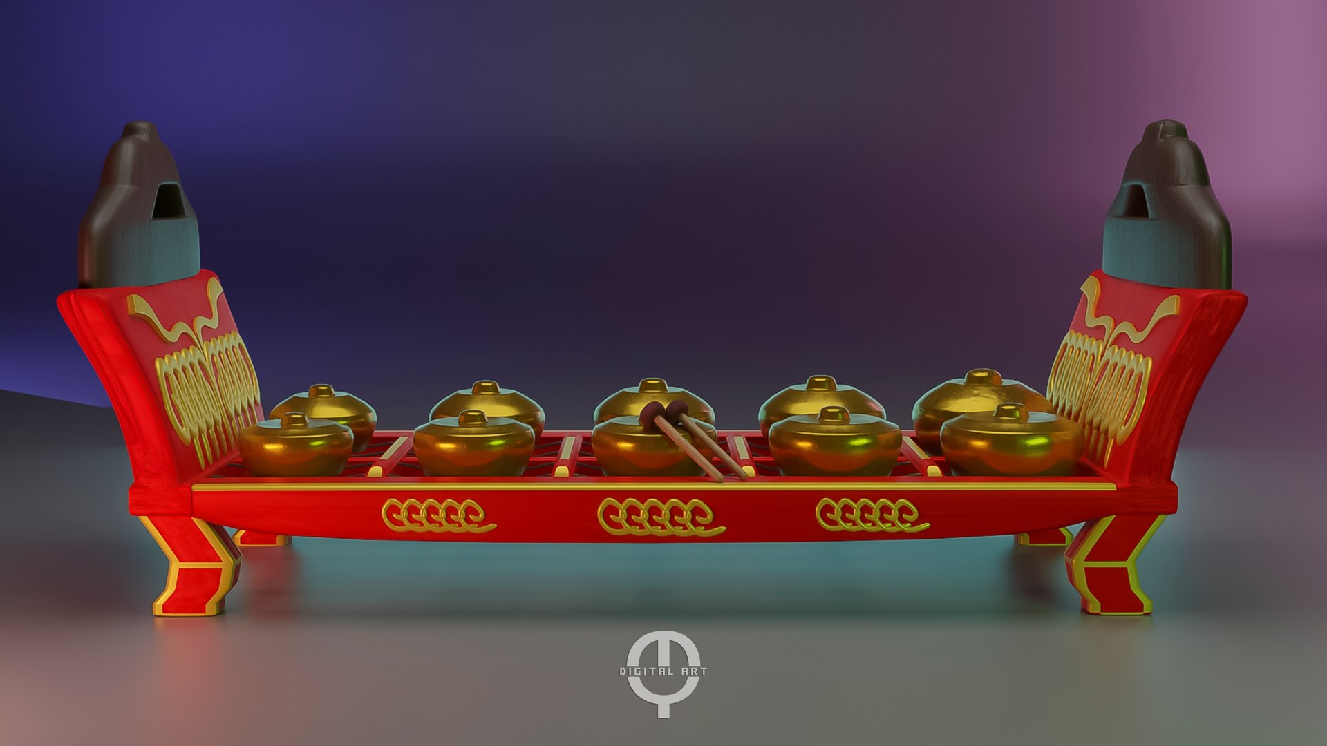 3D Music Instrumental Java BONANG - TurboSquid 1867295