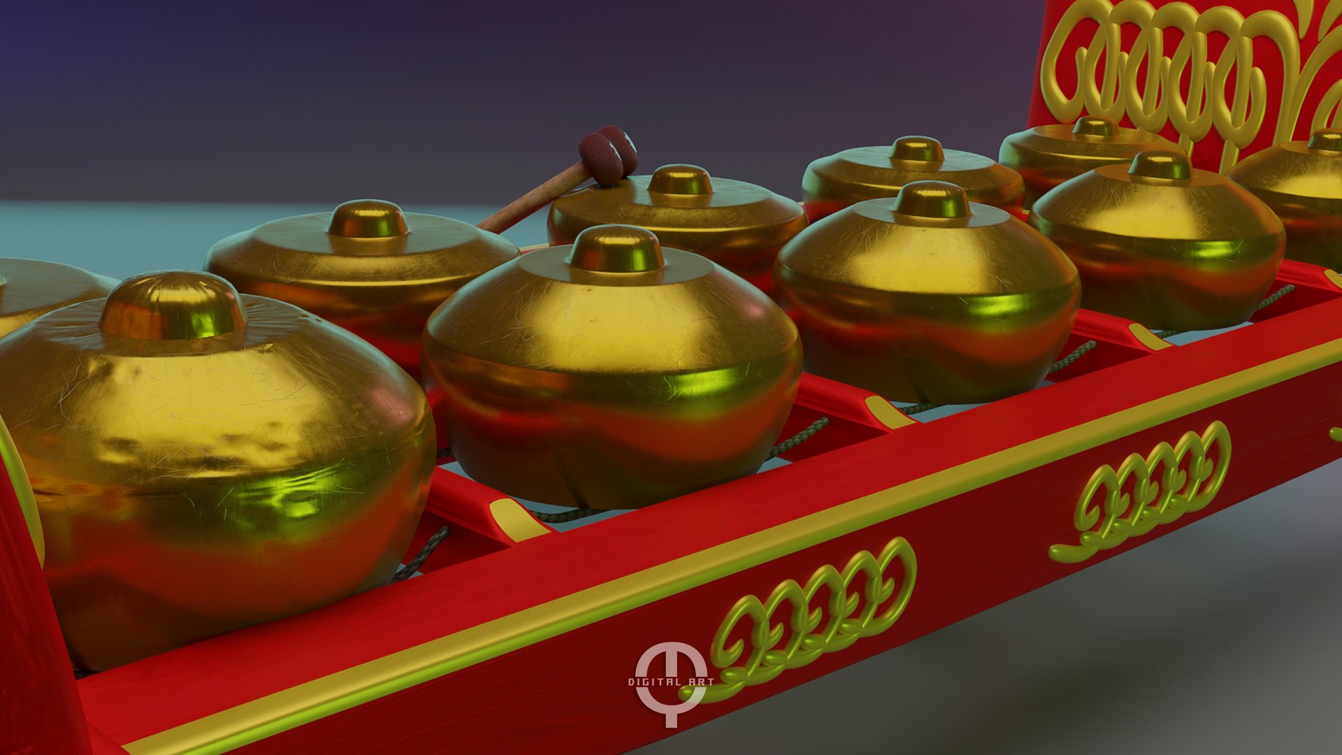 3D Music Instrumental Java BONANG - TurboSquid 1867295