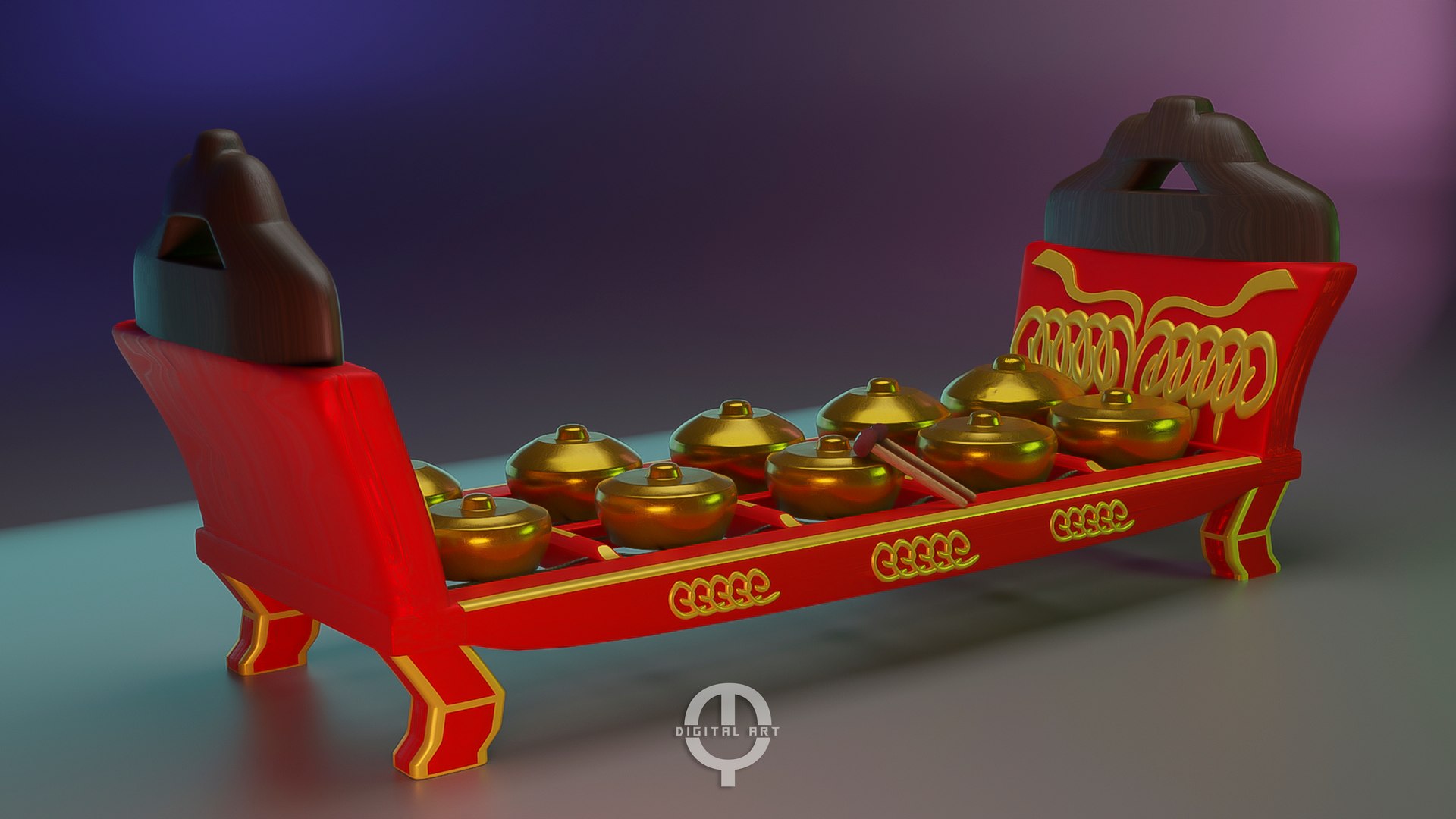 3D Music Instrumental Java BONANG - TurboSquid 1867295