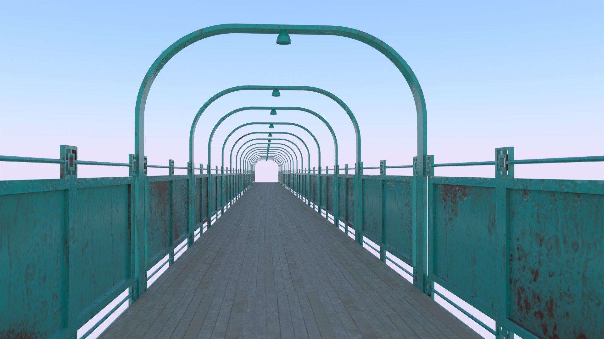 Pedestrian Bridge And Water Tower 3D Model - TurboSquid 2243789