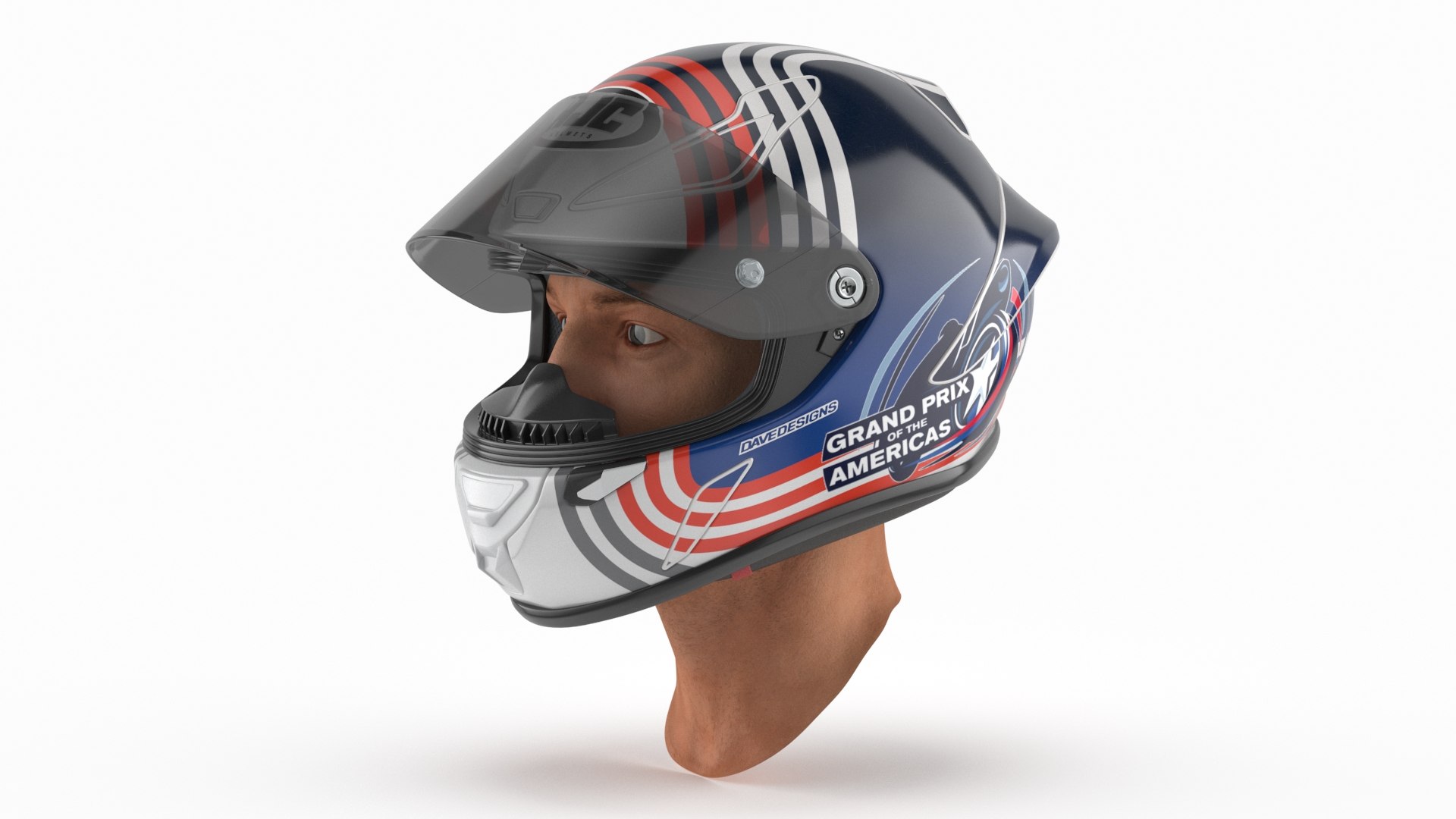 Male Head In Helmet Model - TurboSquid 2384242