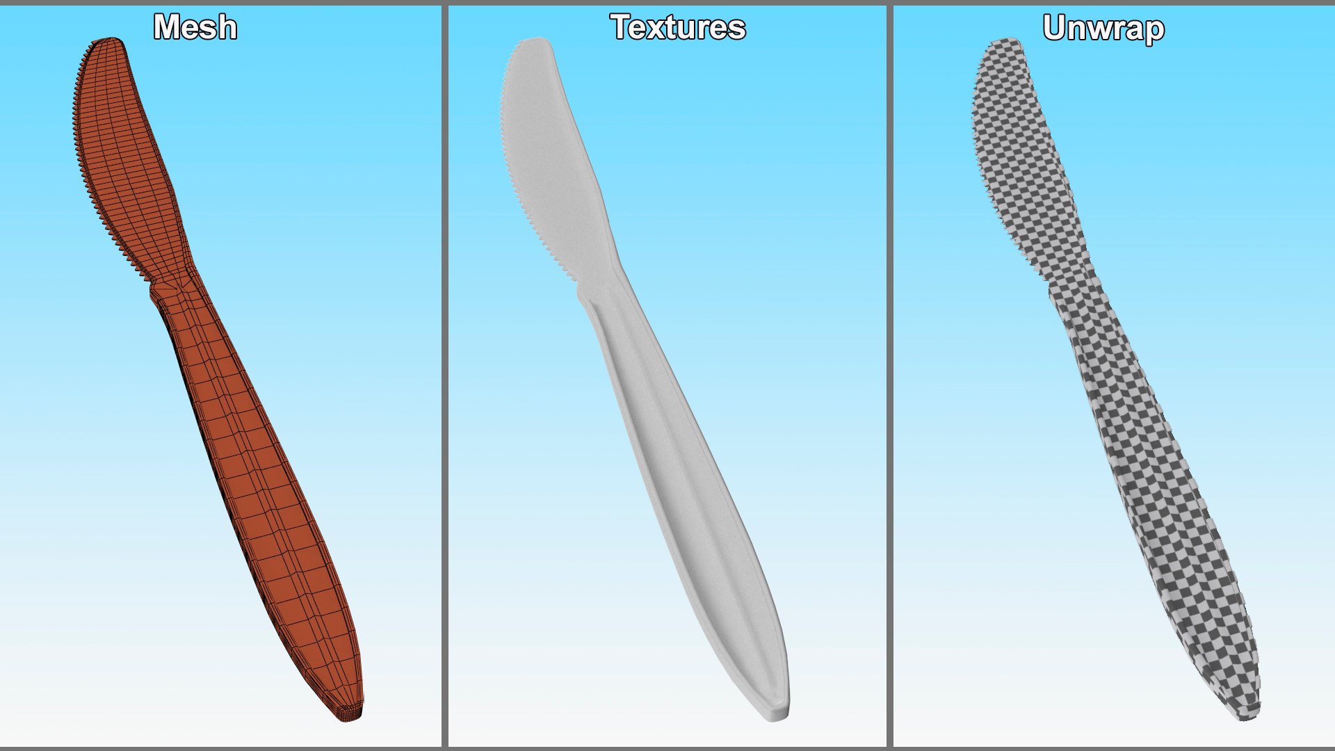 Realistic Plastic Knife Model - TurboSquid 2199163