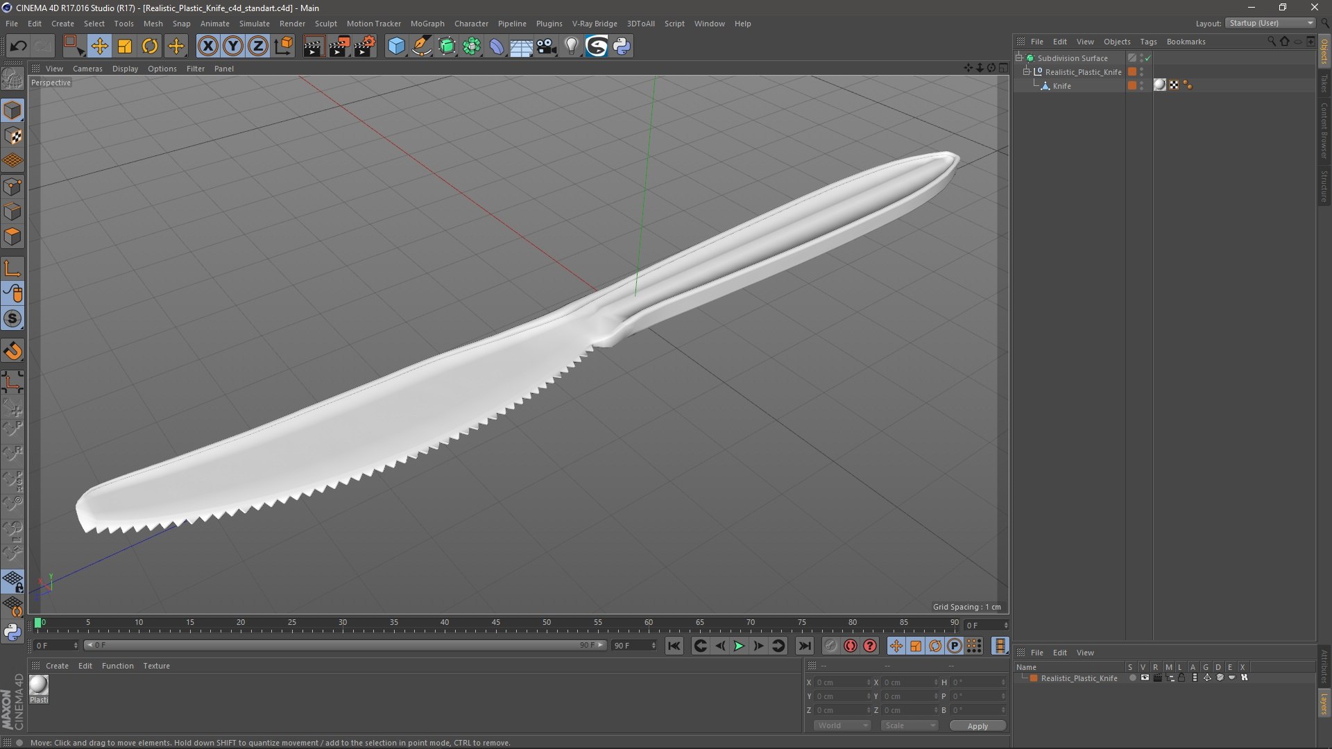Realistic Plastic Knife Model - TurboSquid 2199163
