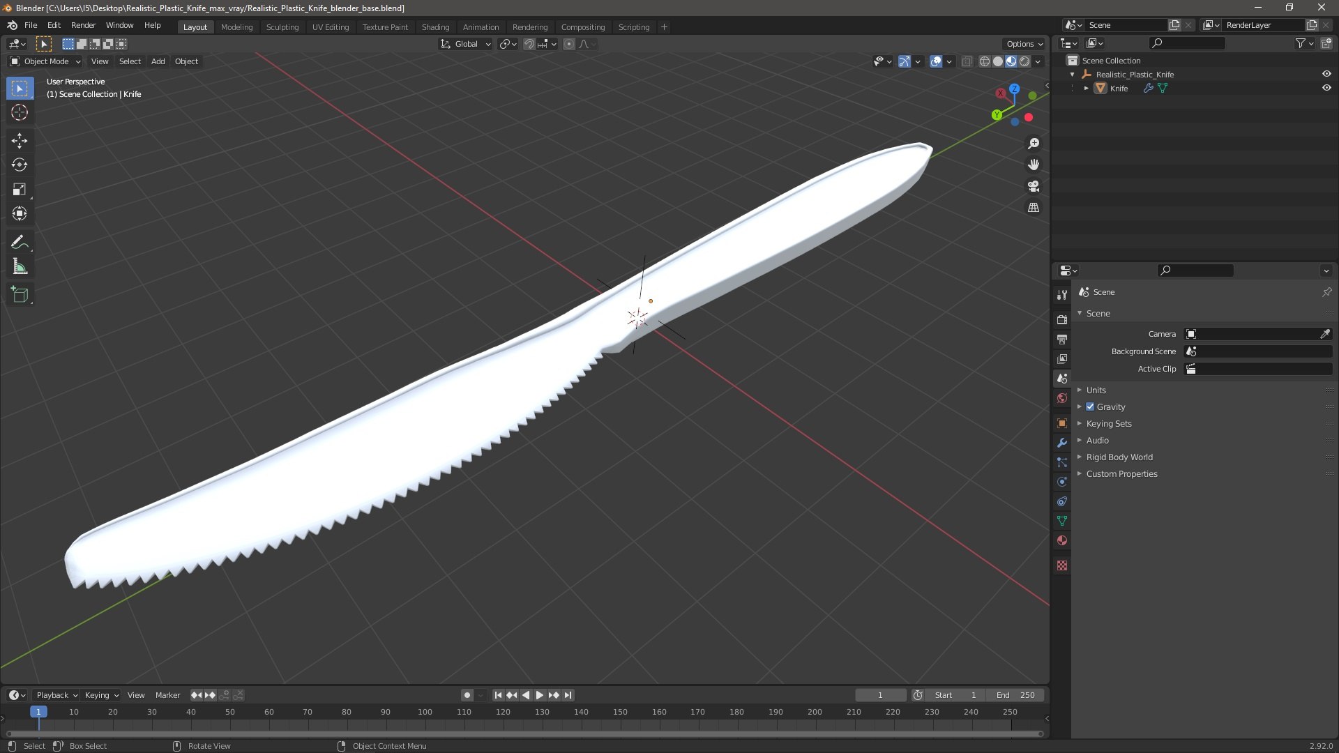 Realistic Plastic Knife Model - TurboSquid 2199163