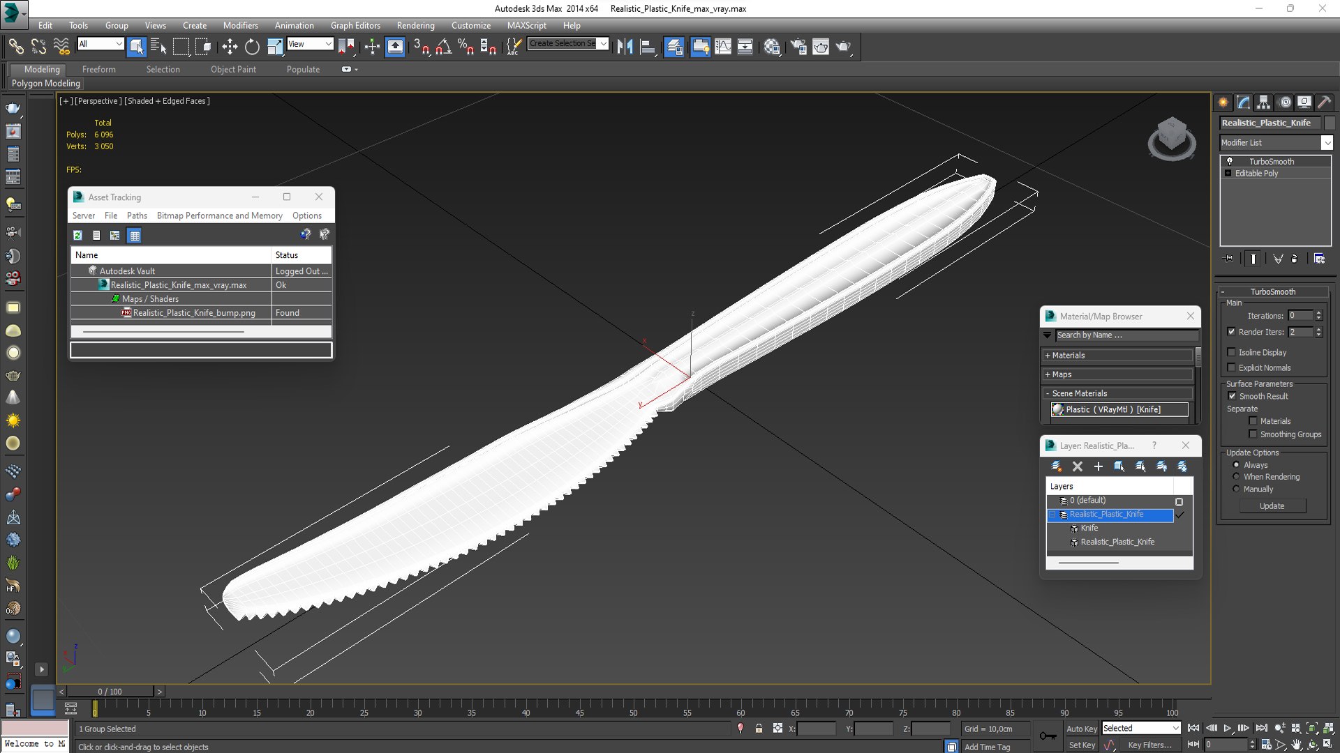 Realistic Plastic Knife Model - TurboSquid 2199163