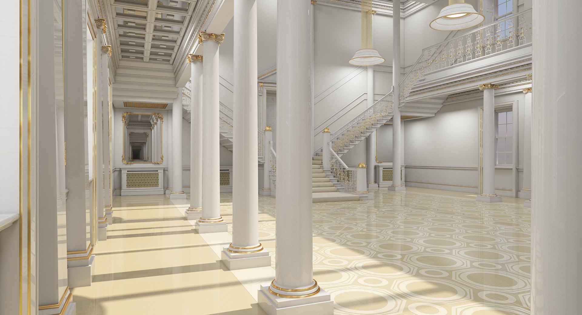 3D Model Classical Grand Staircase 2 - TurboSquid 1210273
