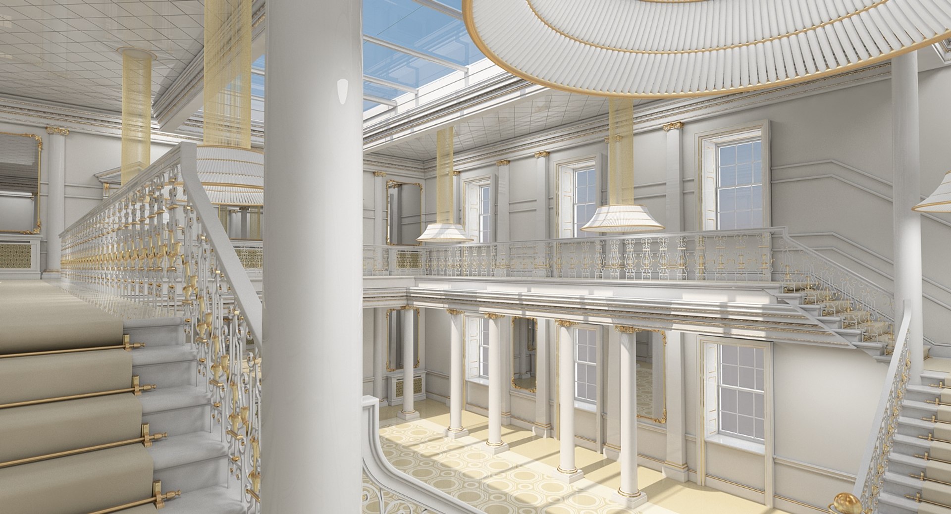 3D Model Classical Grand Staircase 2 - TurboSquid 1210273