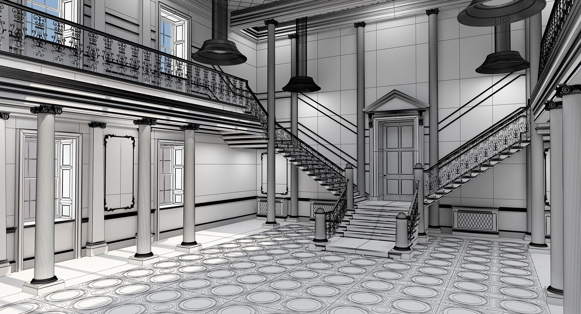 3D Model Classical Grand Staircase 2 - TurboSquid 1210273