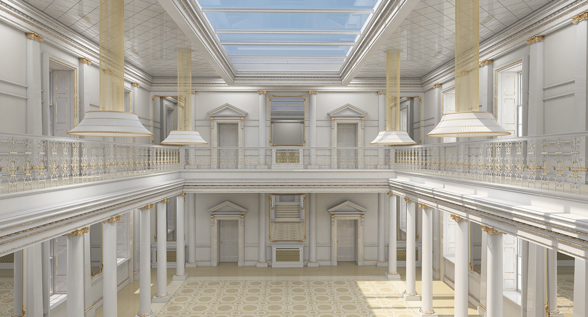 3D Model Classical Grand Staircase 2 - TurboSquid 1210273