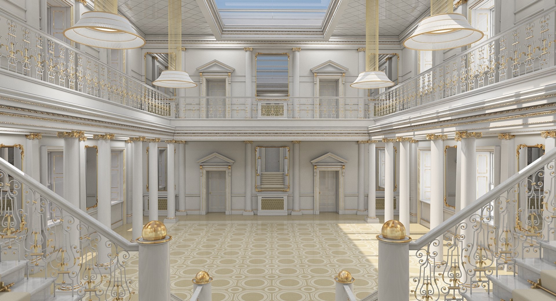 3D Model Classical Grand Staircase 2 - TurboSquid 1210273