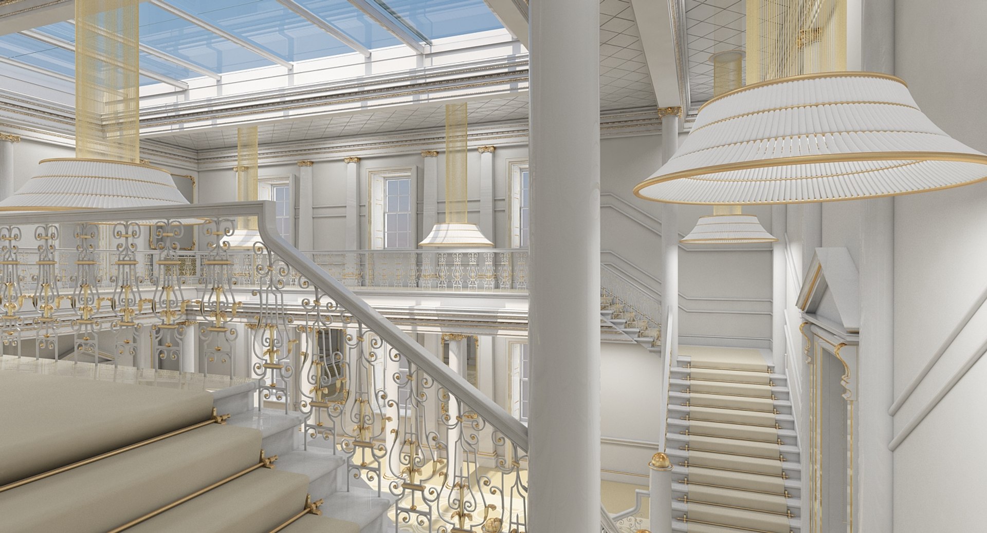 3D Model Classical Grand Staircase 2 - TurboSquid 1210273