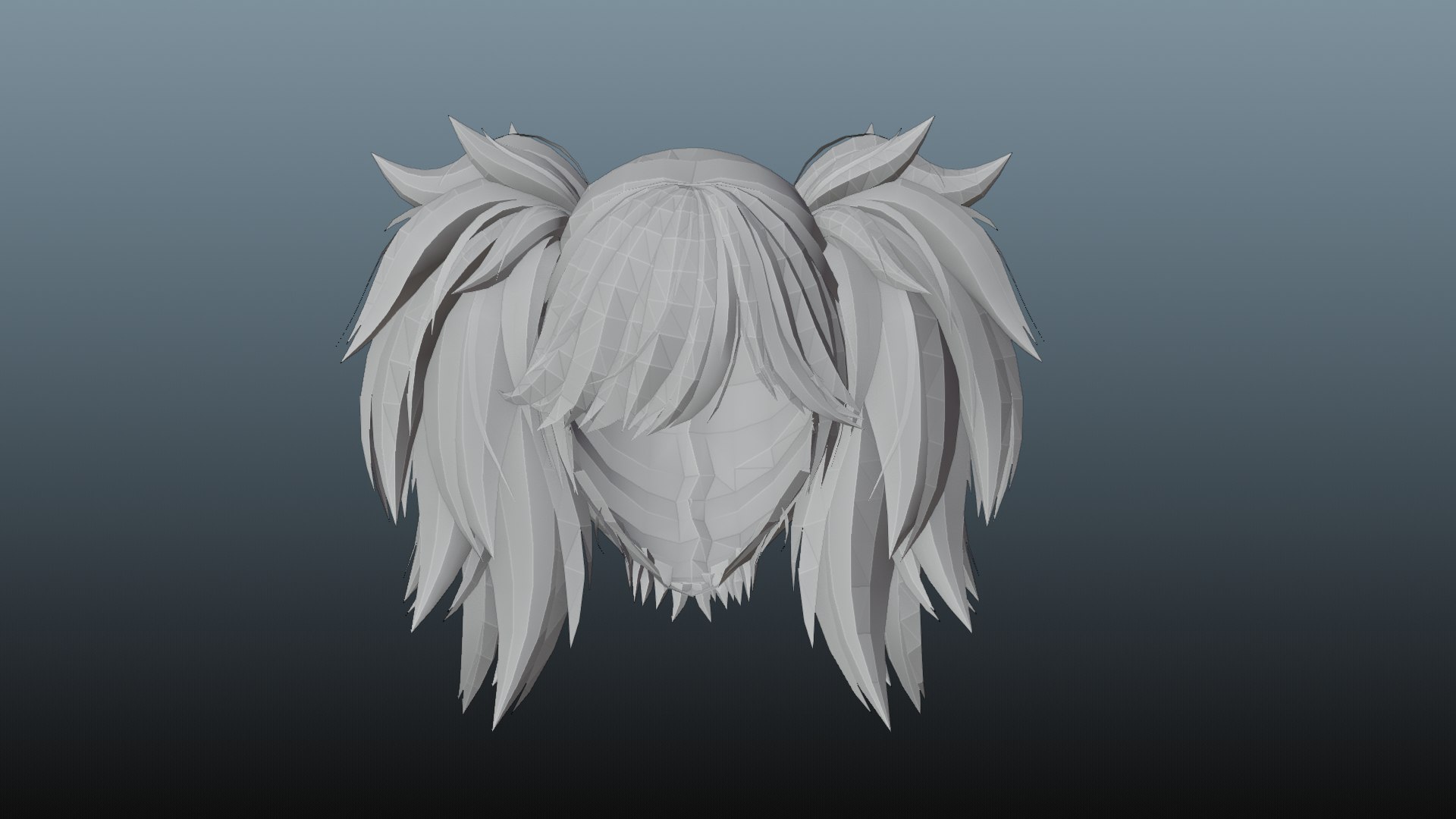 Female Hair Low Poly 4 Colors Model - TurboSquid 2132537