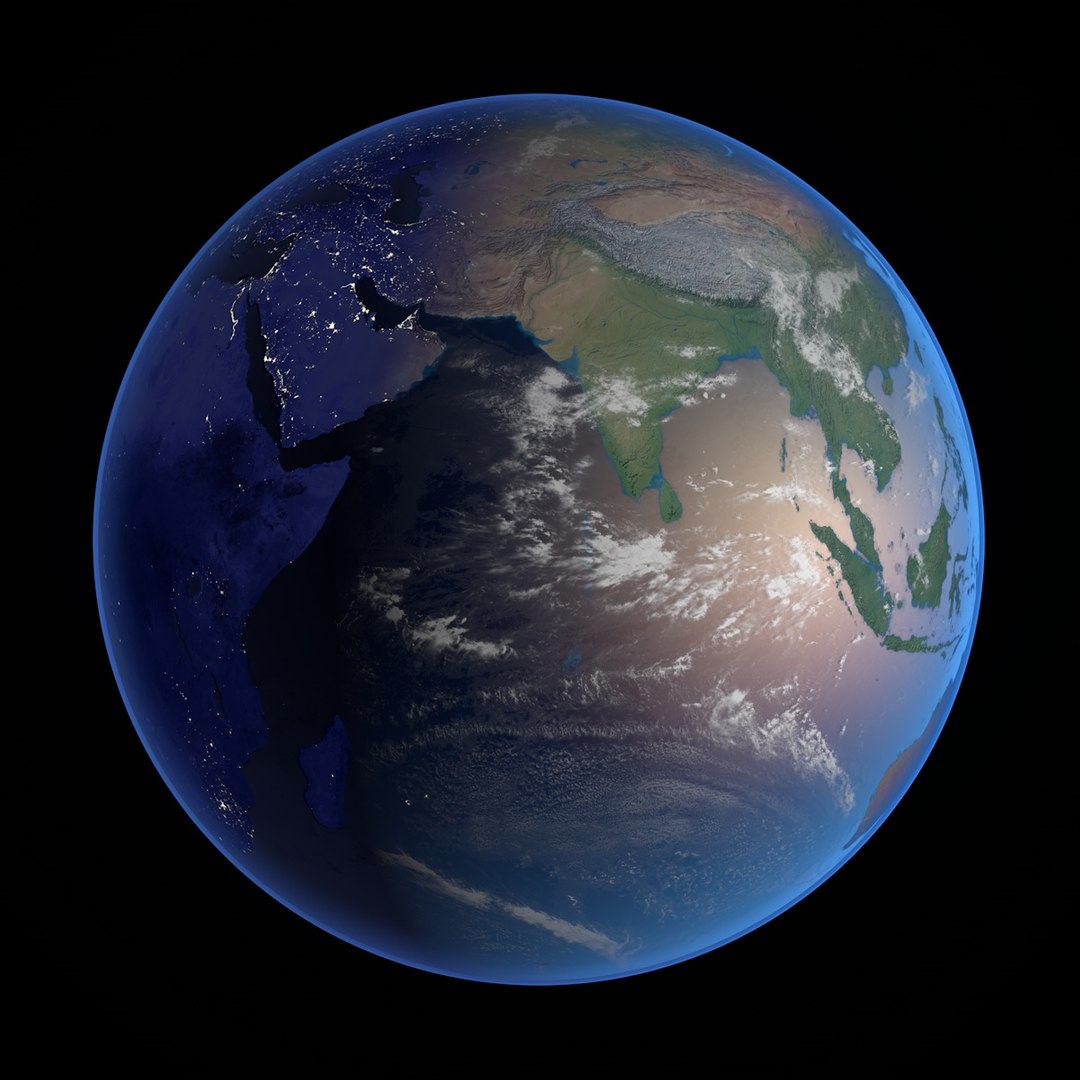 3d earth night model