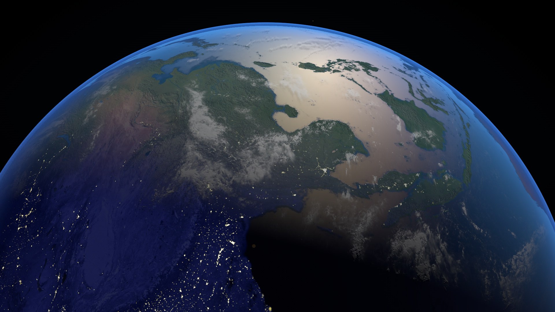 3d Earth Night Model