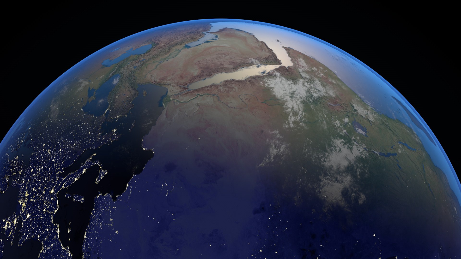 3d Earth Night Model