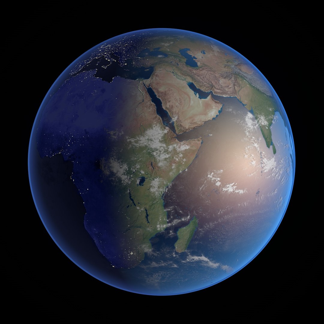 3d earth night model