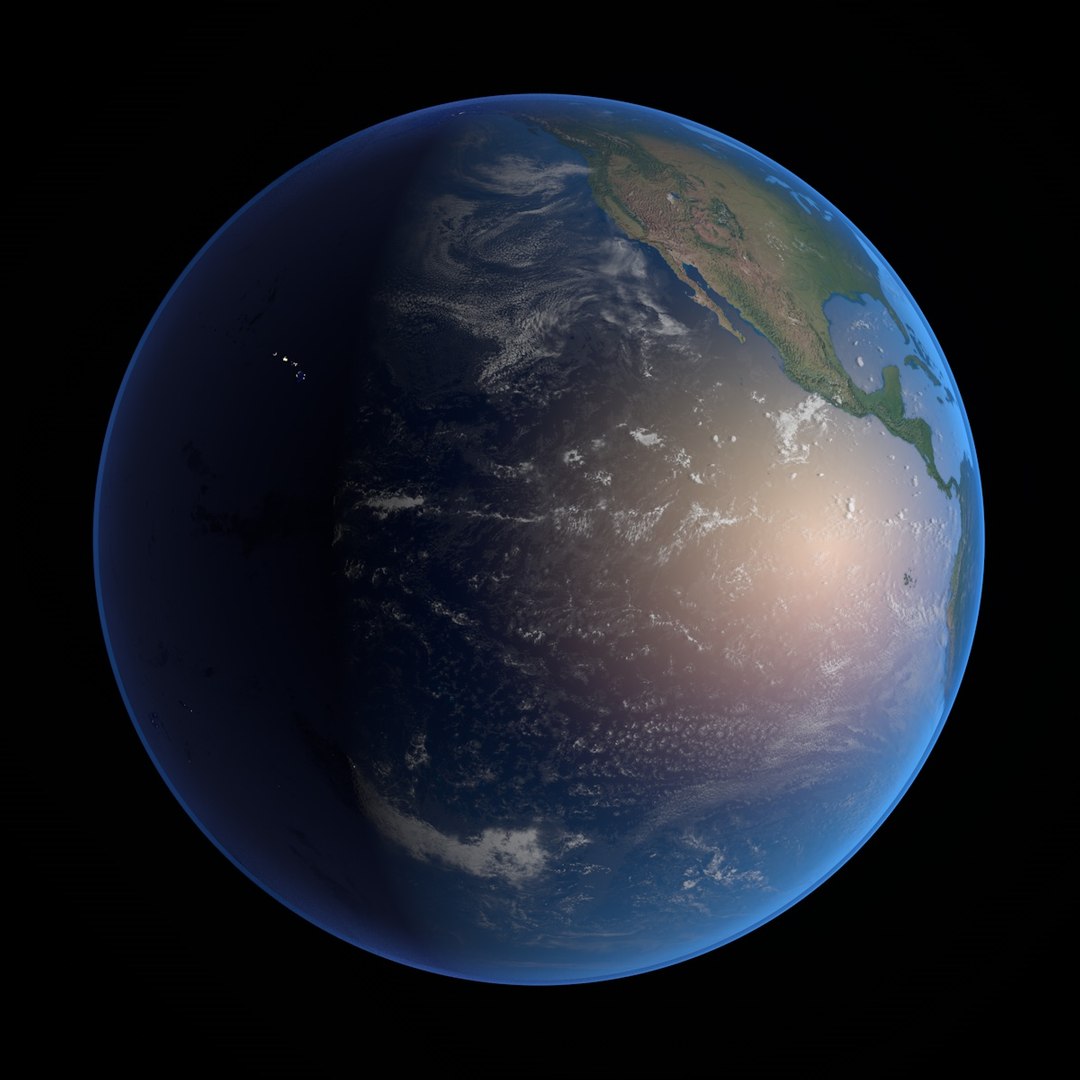 3d earth night model