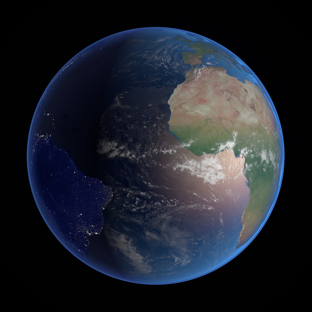 3d earth night model