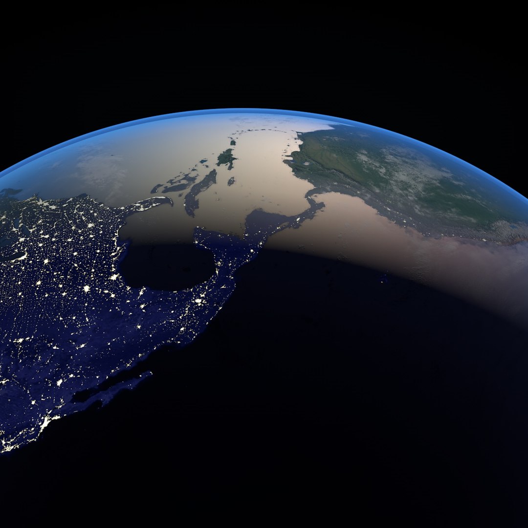 3d Earth Night Model