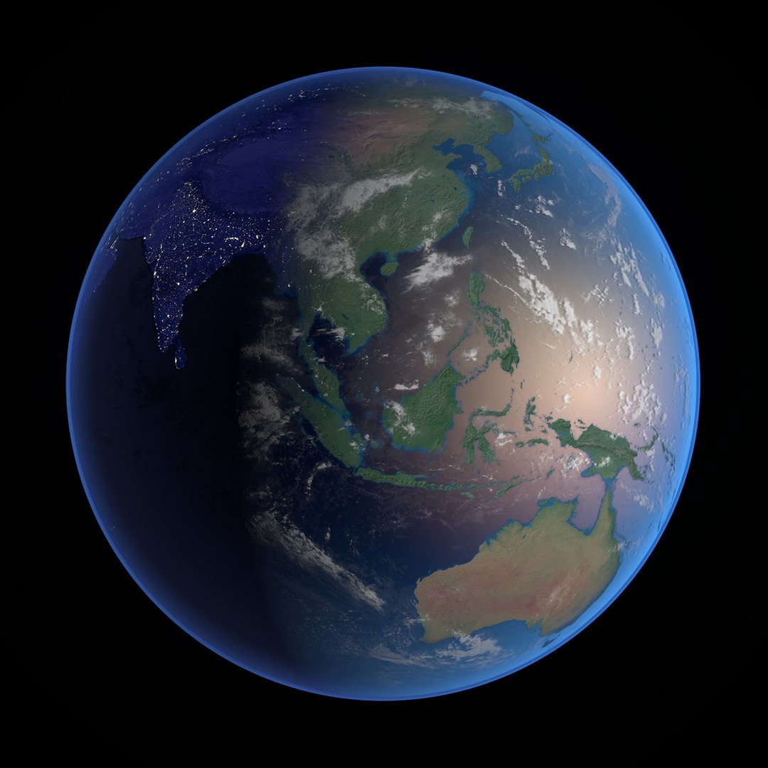 3d earth night model