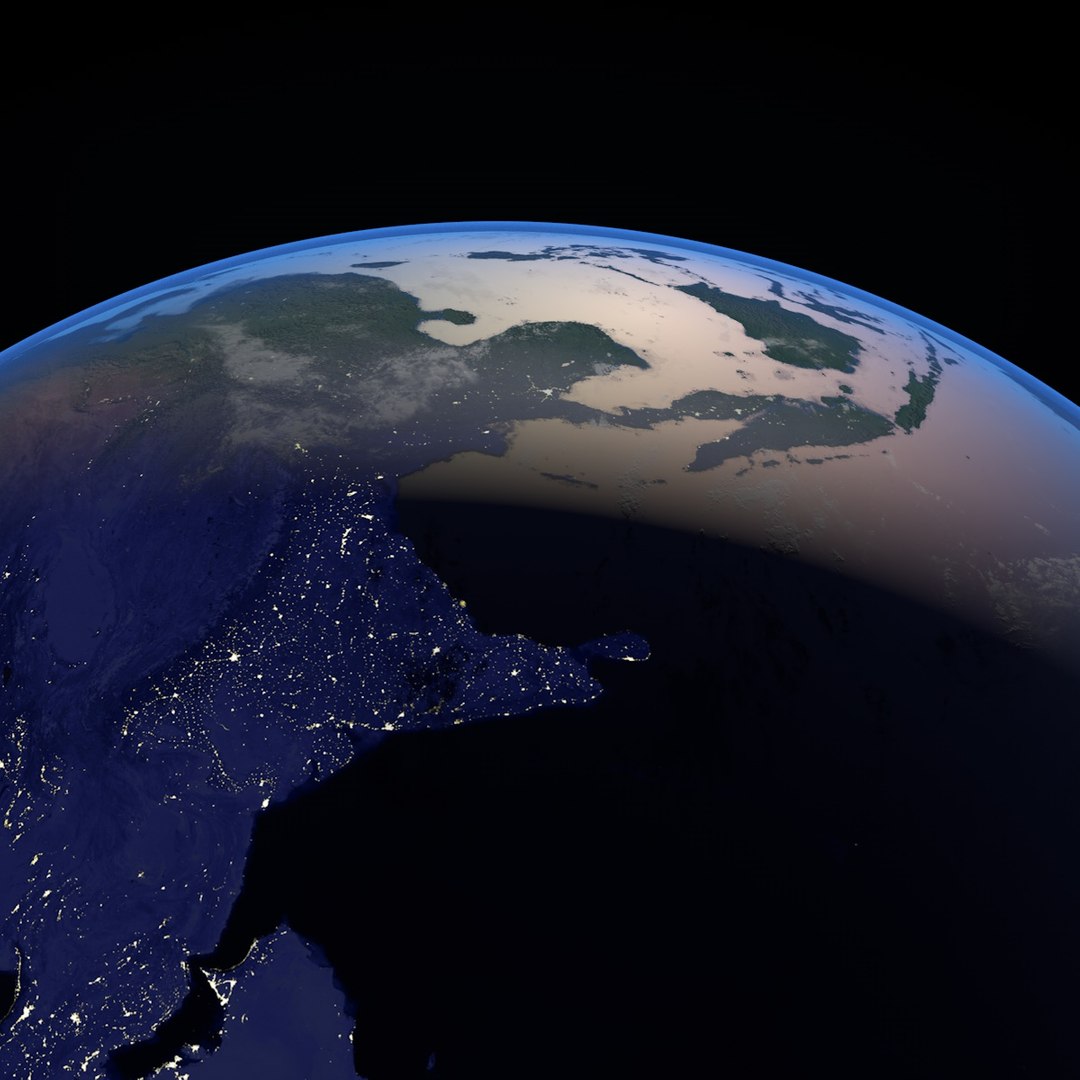 3d Earth Night Model