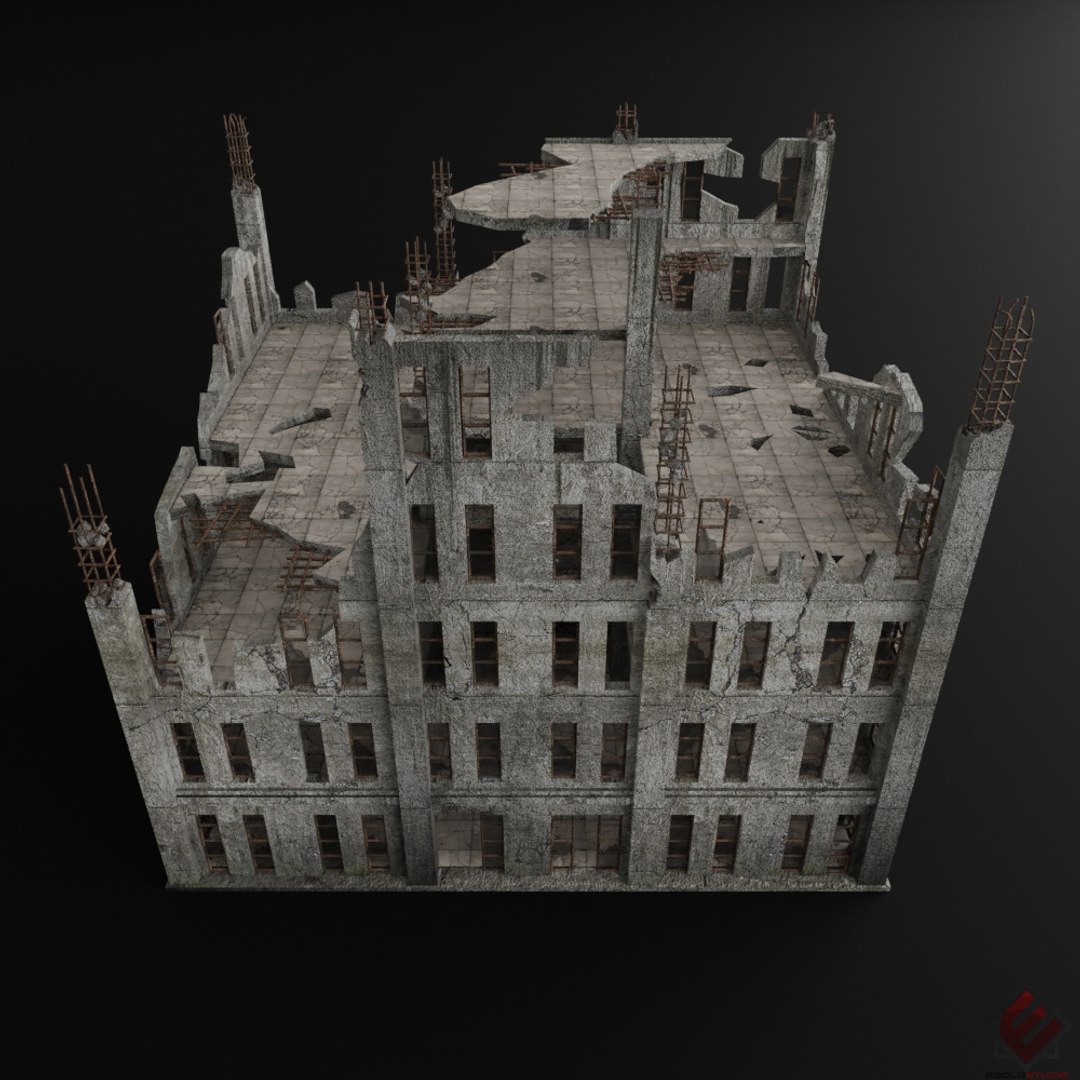 3D destroyed building architectural model - TurboSquid 1590707