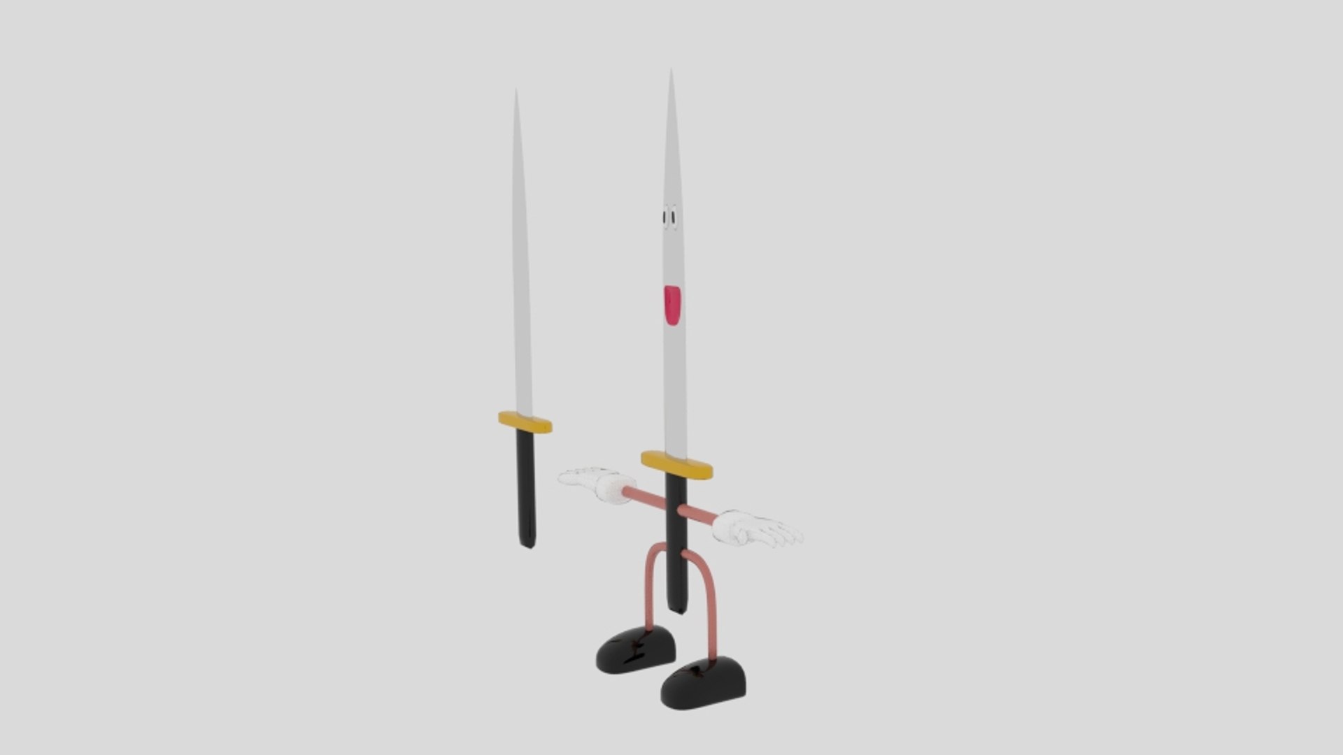 3d Cartoon Sword Character Model