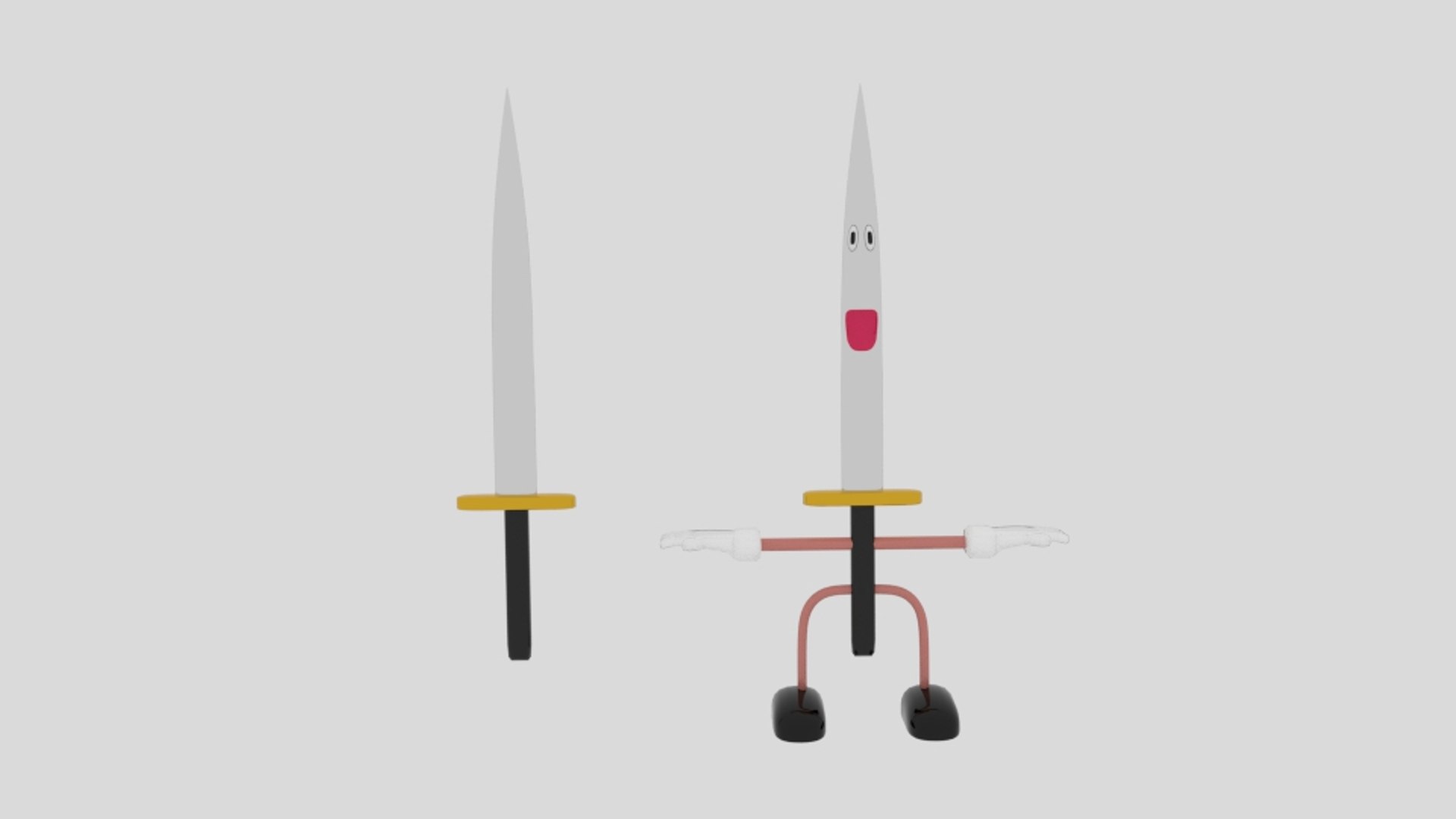 3d Cartoon Sword Character Model