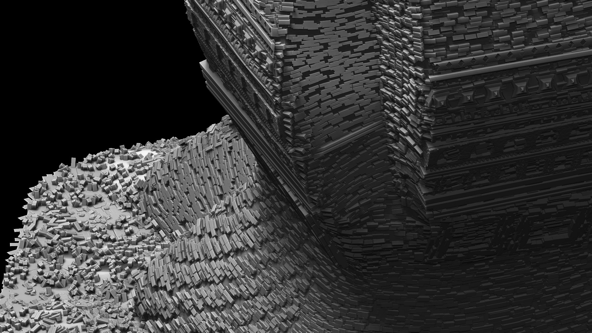 3D Relics Of A Ruined Temple Model - TurboSquid 2100285