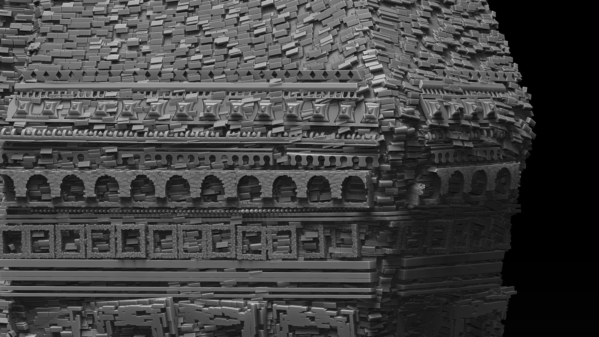 3D Relics Of A Ruined Temple Model - TurboSquid 2100285