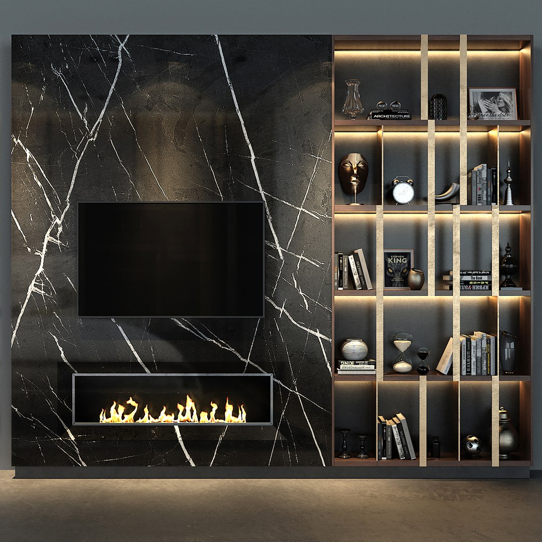 3D TV Wall set 59 - TurboSquid 1840701