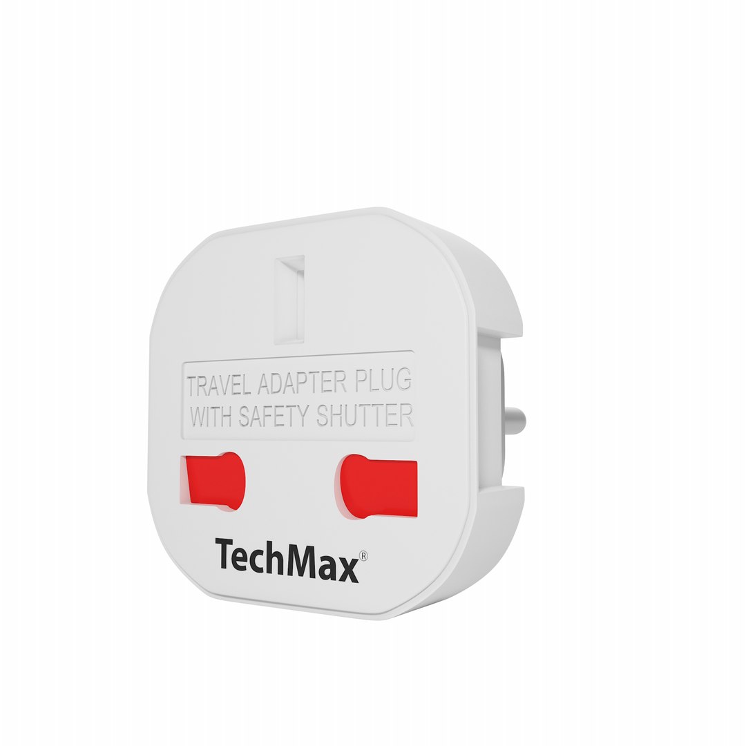3D Travel Adaptor Switch Fuse - 3 Pin Power Socket Model - TurboSquid ...
