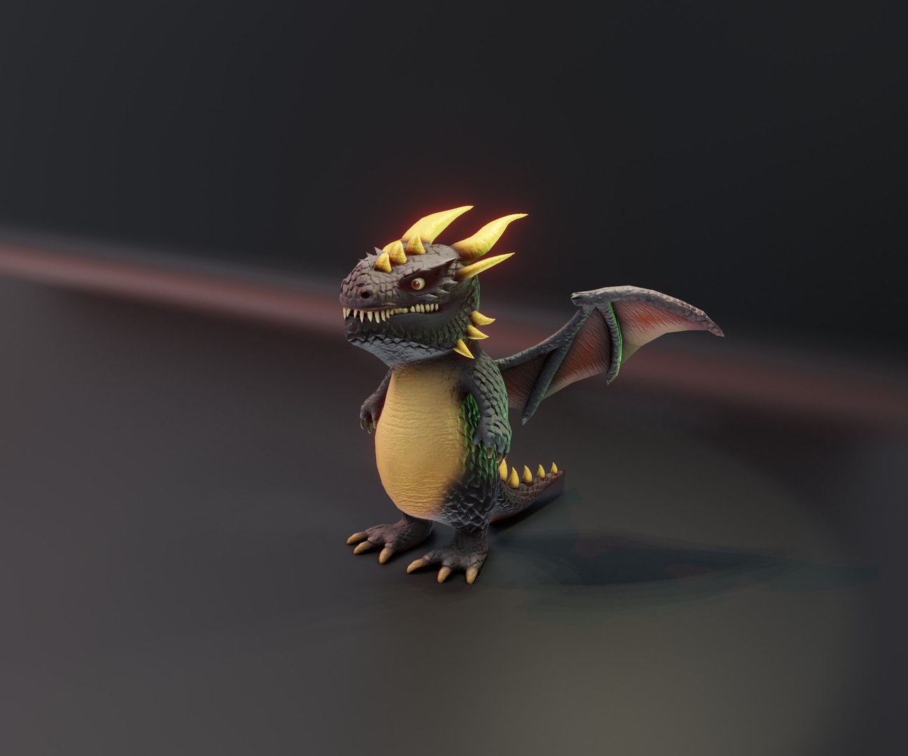 Cartoon Black Dragon Animated 3D Model - TurboSquid 2149089