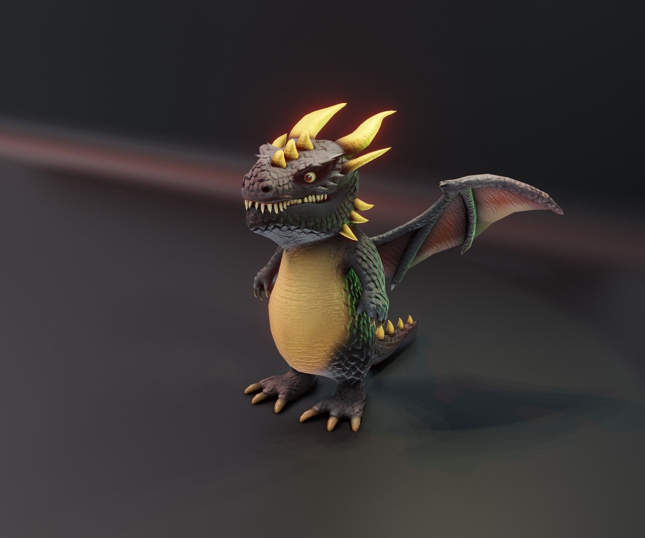 Cartoon Black Dragon Animated 3D Model - TurboSquid 2149089
