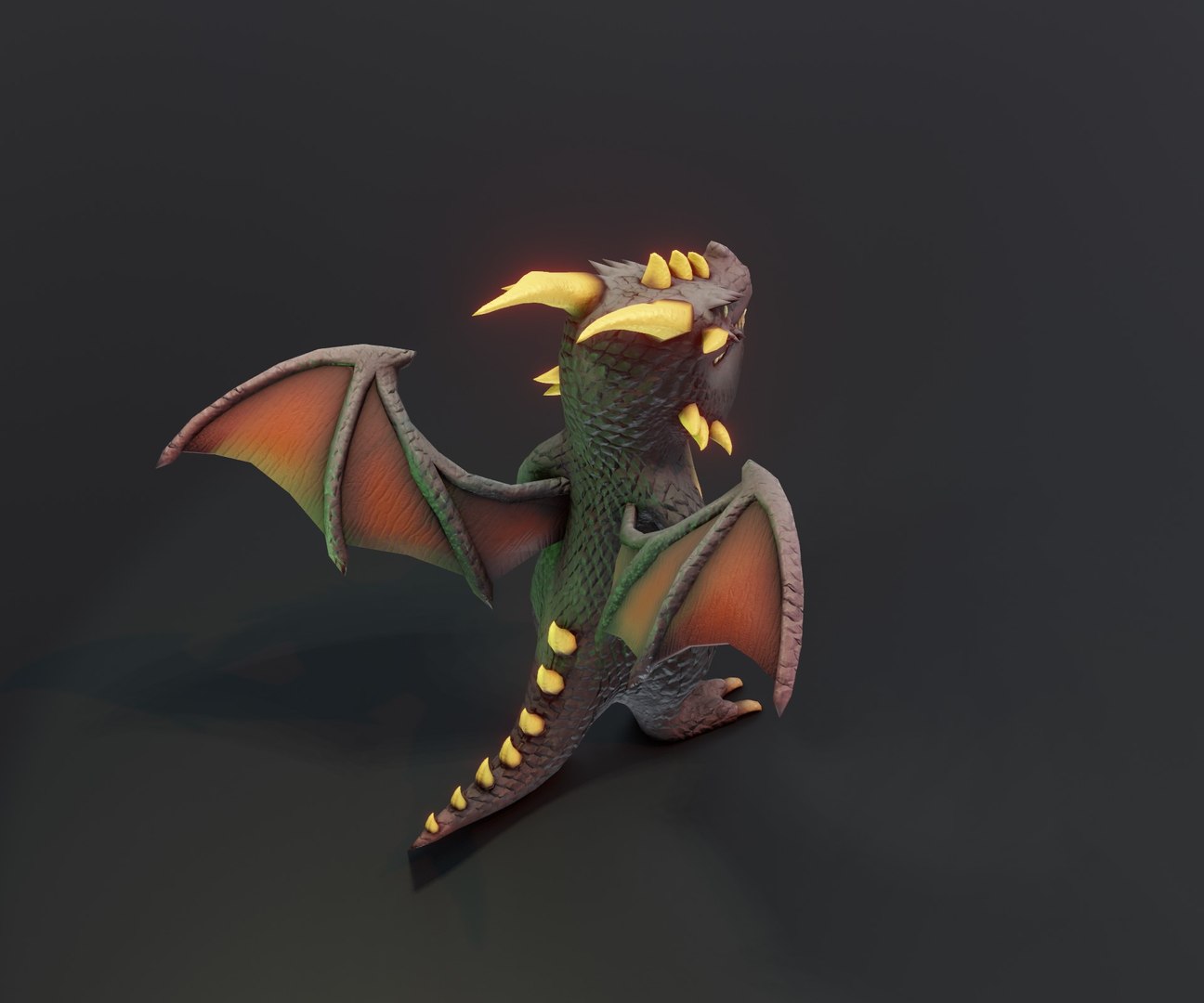 Cartoon Black Dragon Animated 3D Model - TurboSquid 2149089