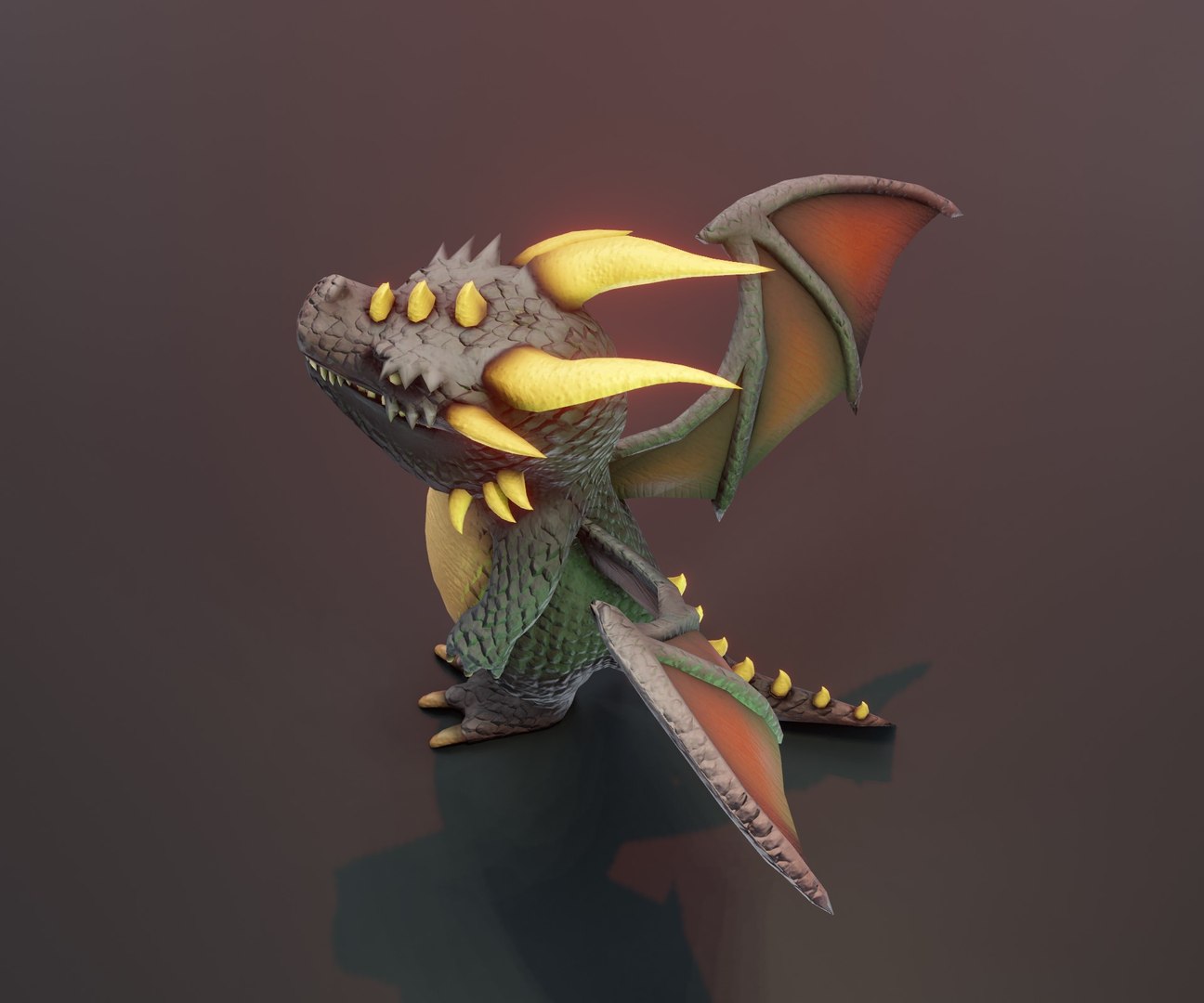 Cartoon Black Dragon Animated 3D Model - TurboSquid 2149089