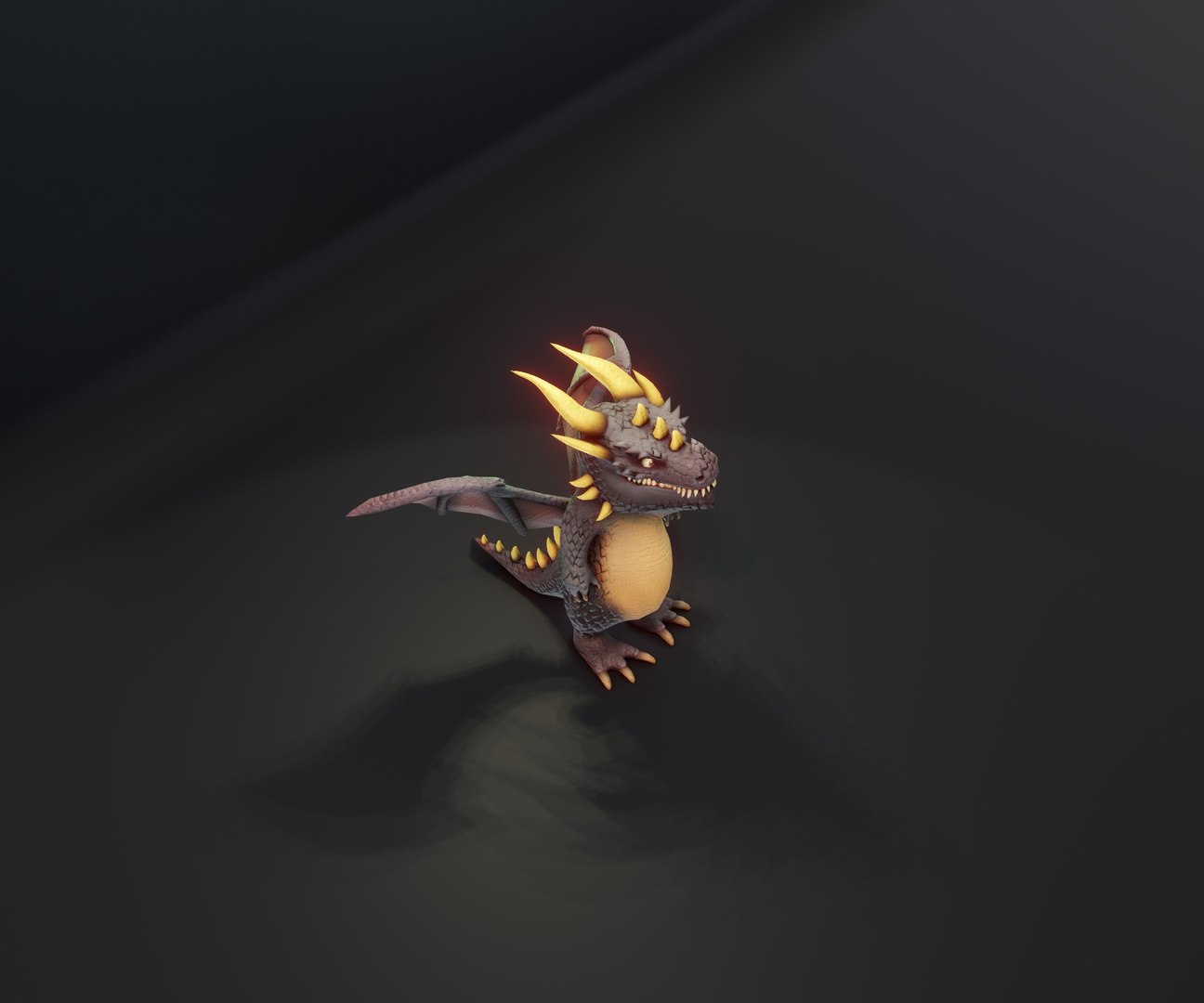 Cartoon Black Dragon Animated 3D Model - TurboSquid 2149089