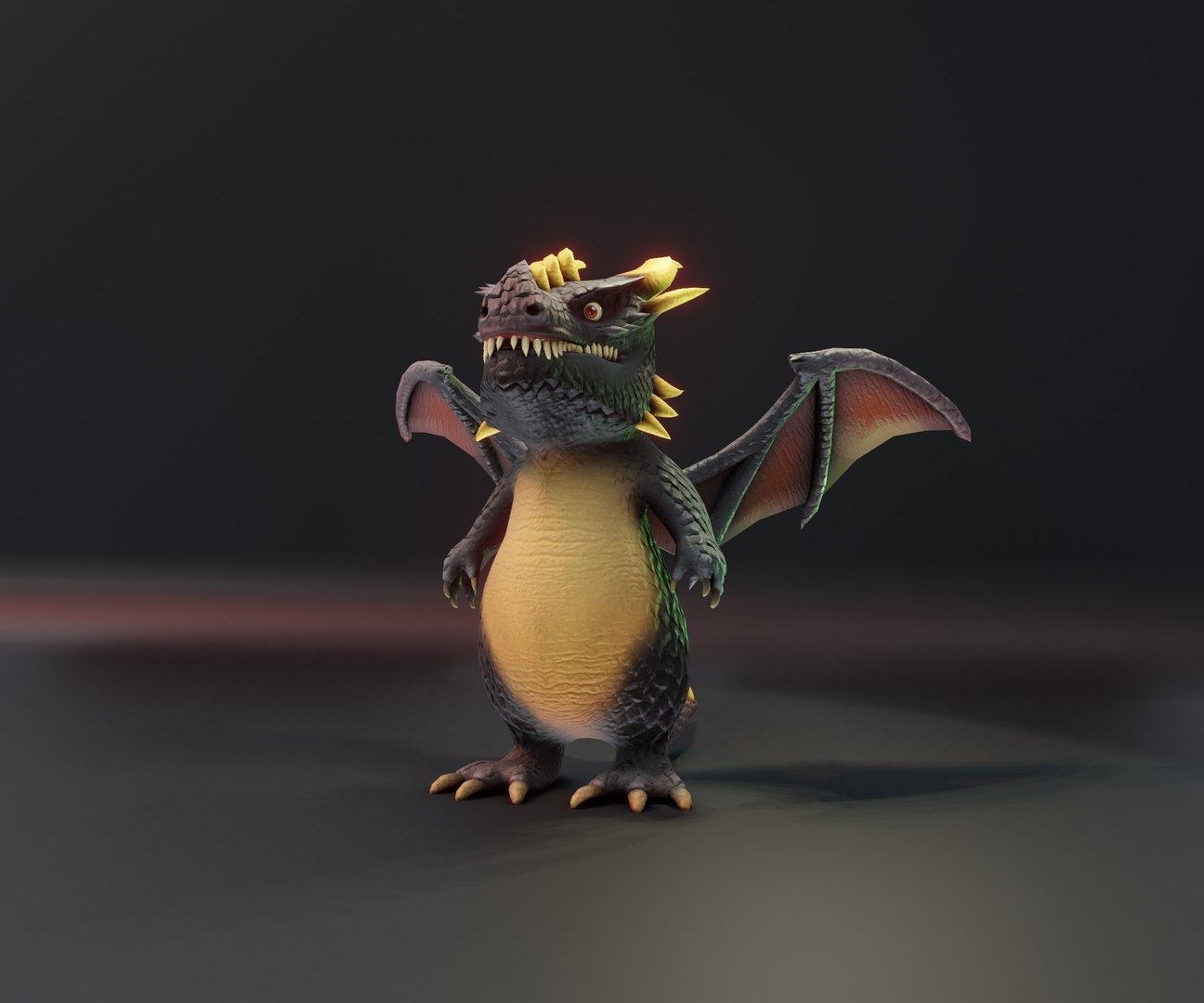 Cartoon Black Dragon Animated 3D Model - TurboSquid 2149089