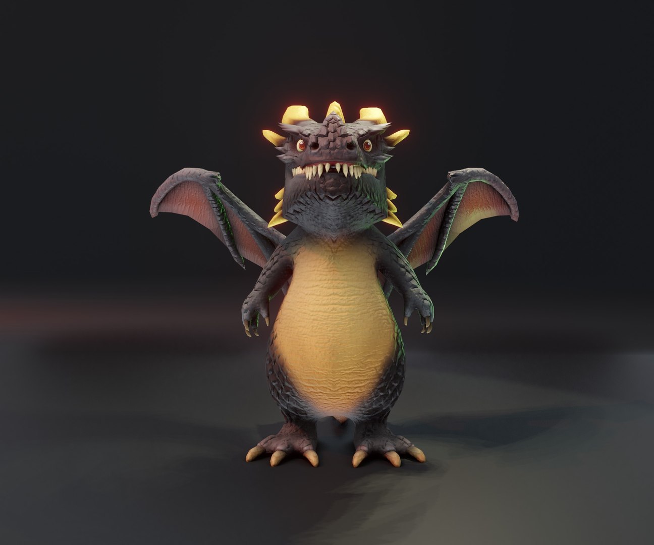 Cartoon Black Dragon Animated 3D Model - TurboSquid 2149089