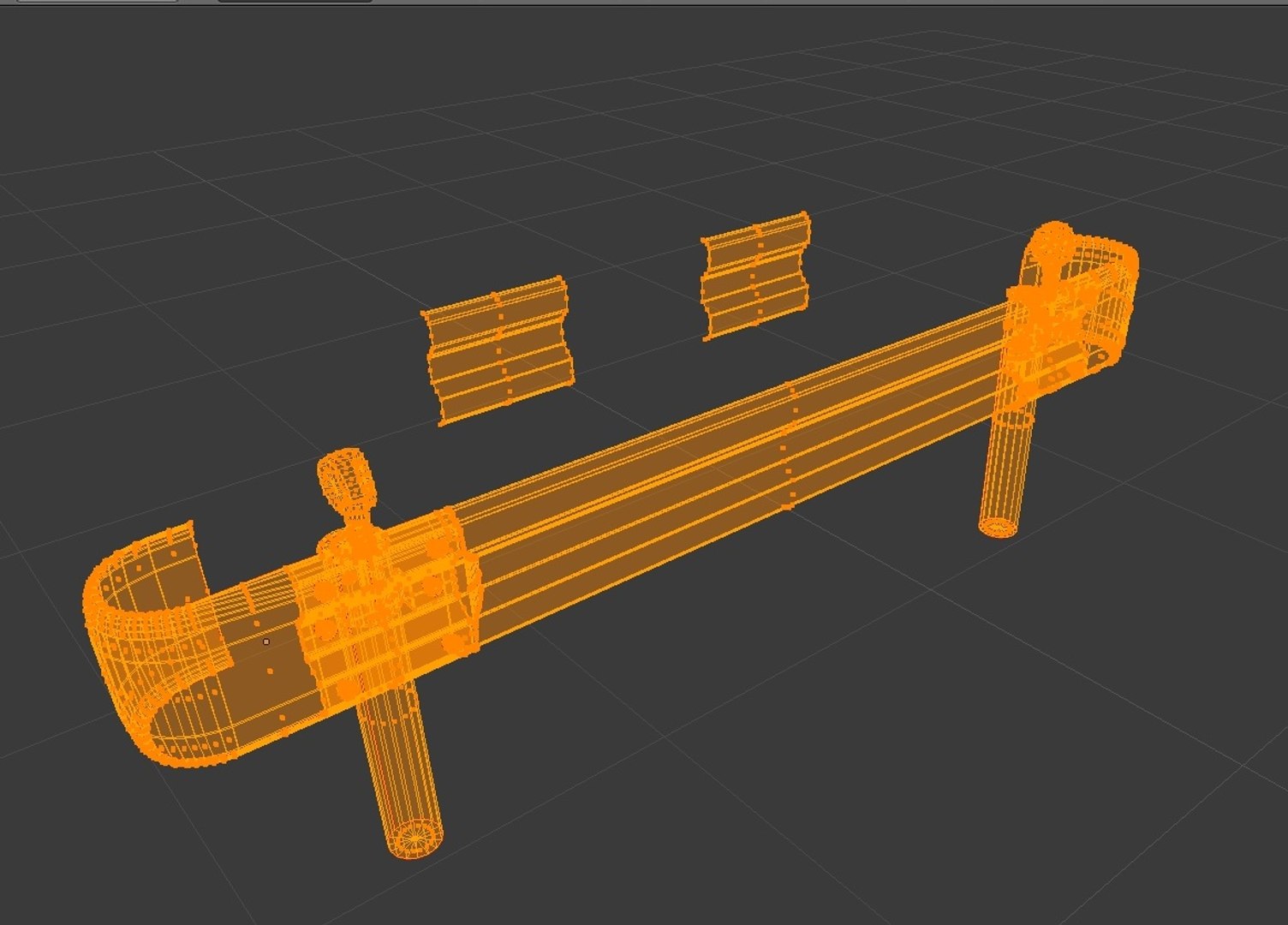Japanese guardrail rail dirty 3D model - TurboSquid 1437519