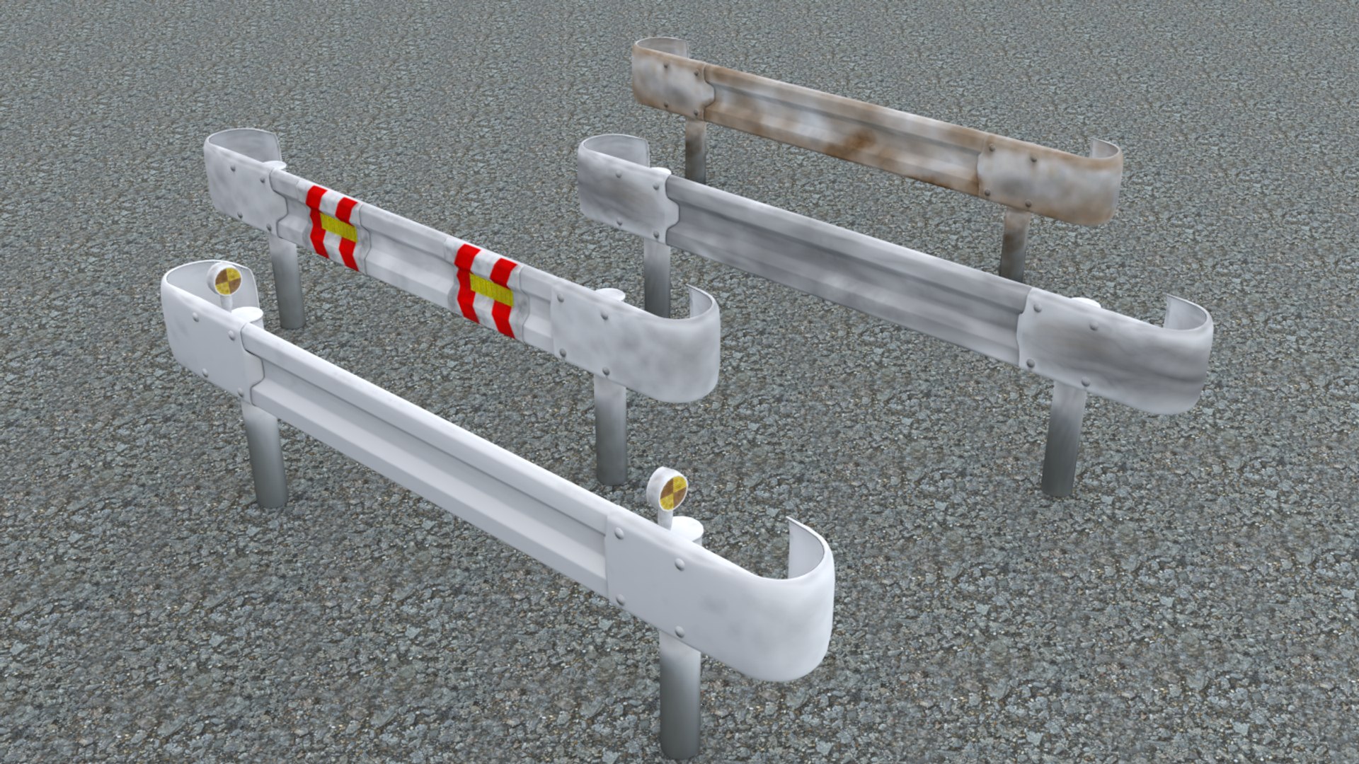 Japanese guardrail rail dirty 3D model - TurboSquid 1437519