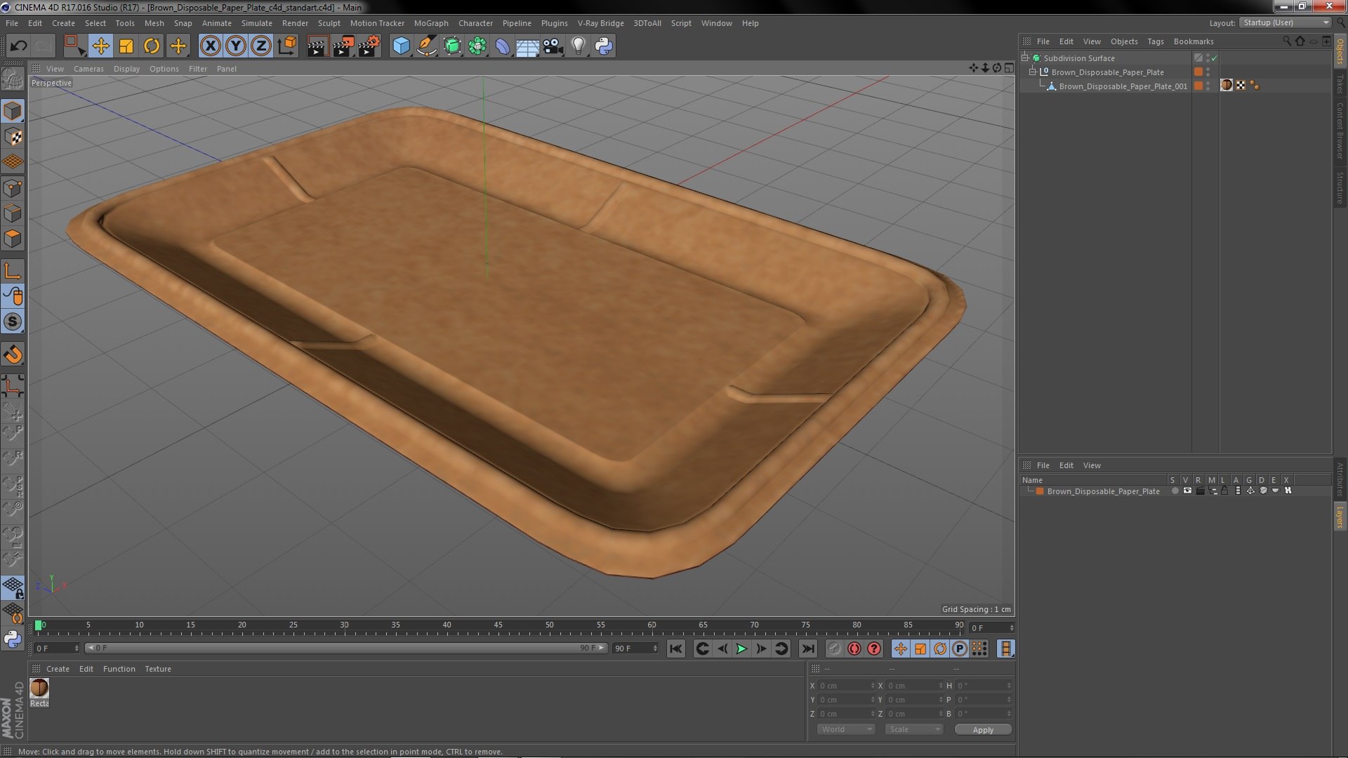 3D Brown Disposable Paper Plate - TurboSquid 2076937
