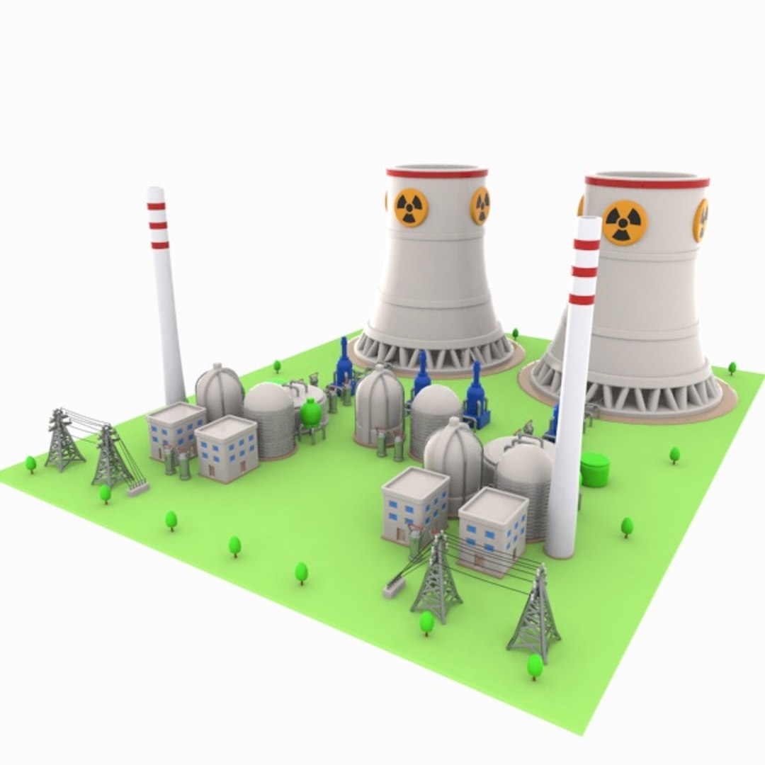 3d Cartoon Nuclear Power