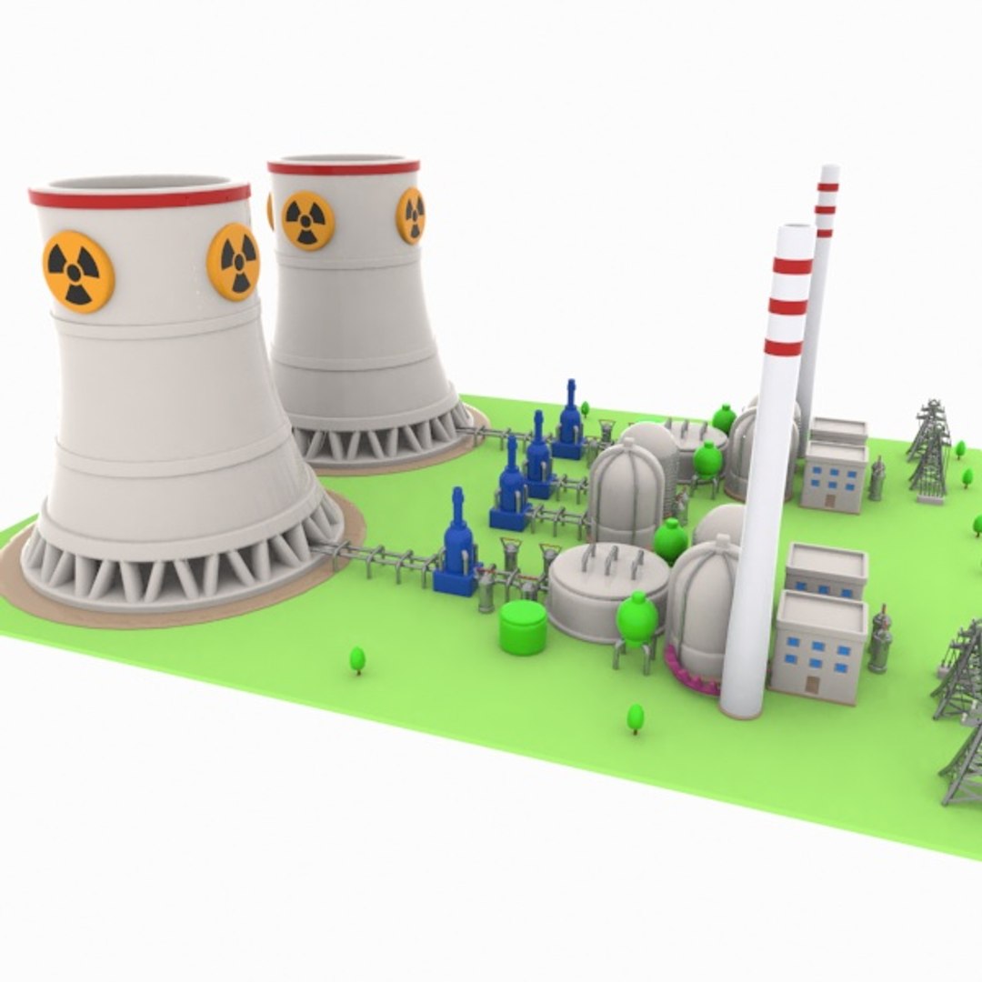 3d Cartoon Nuclear Power