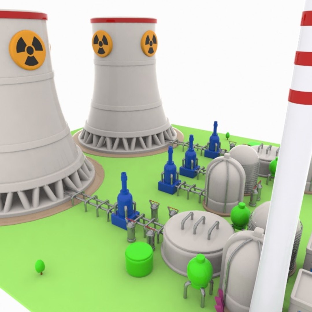 3d Cartoon Nuclear Power