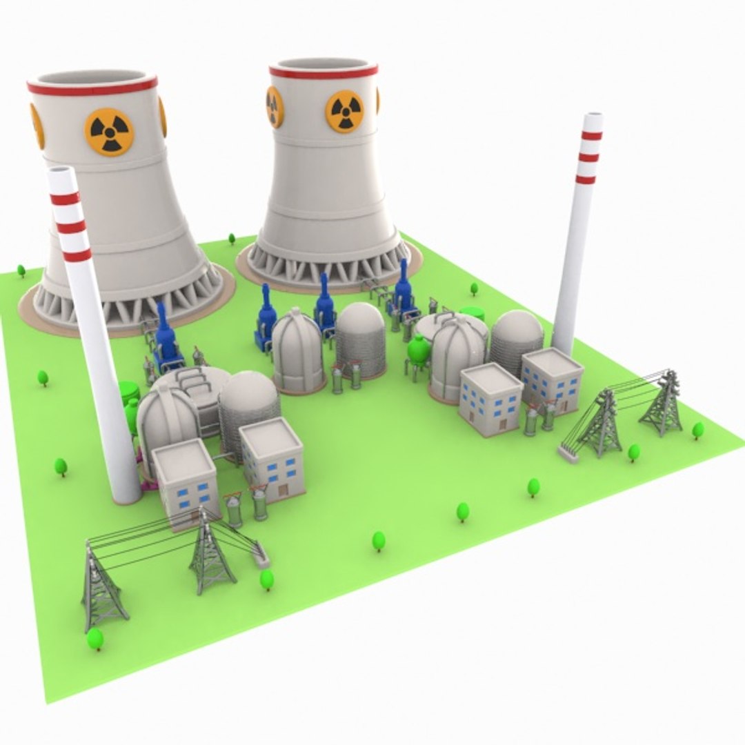 3d Cartoon Nuclear Power