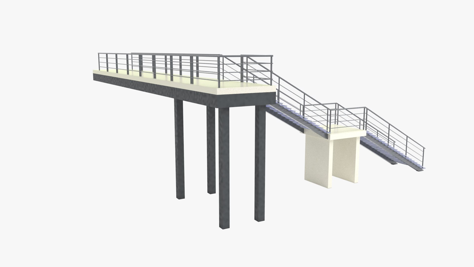 3D Railway Footbridge - TurboSquid 1944030