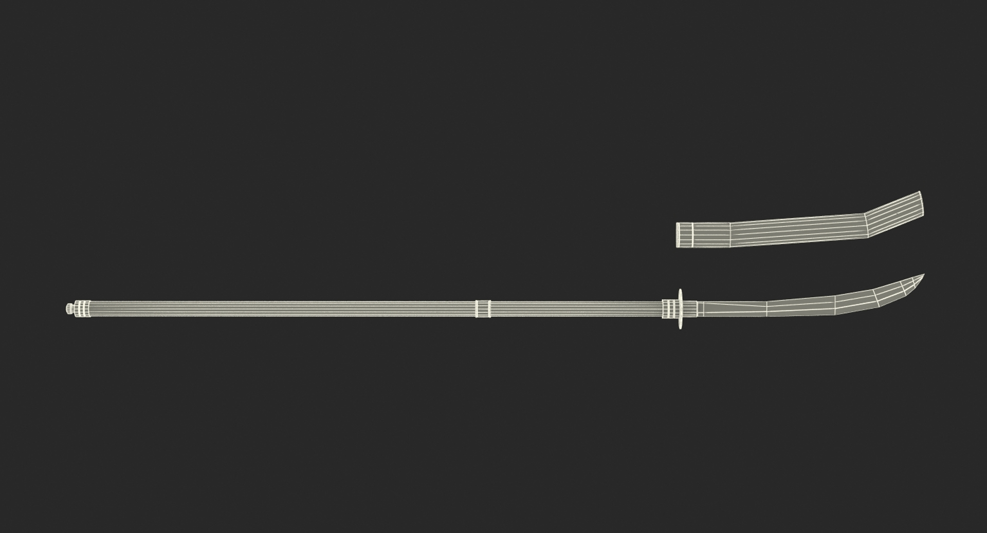 Naginata Japanese Pole Weapon Obj
